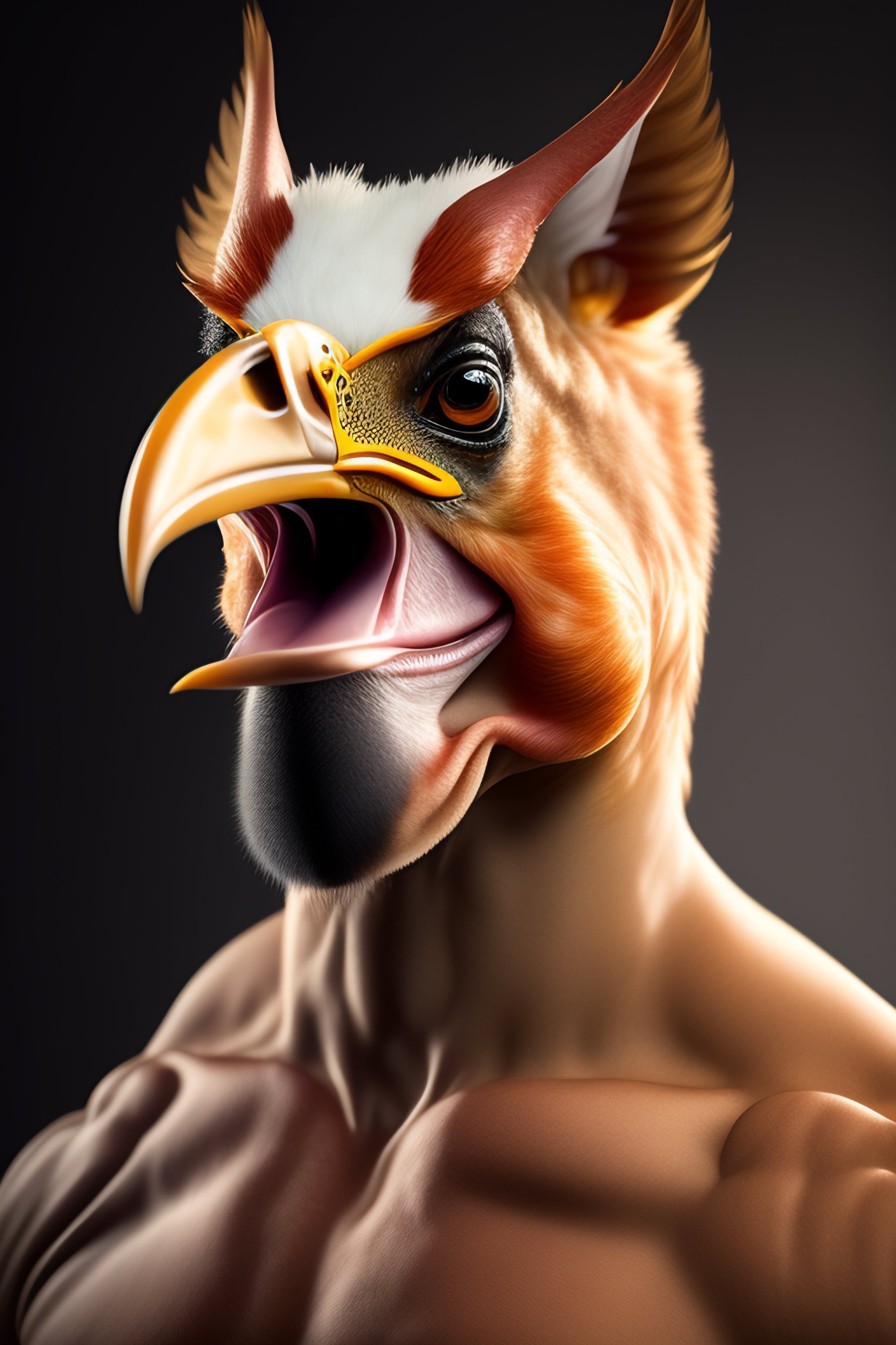 Lexica - Chicken headed human, mugshot, hyper realistic 4k hd