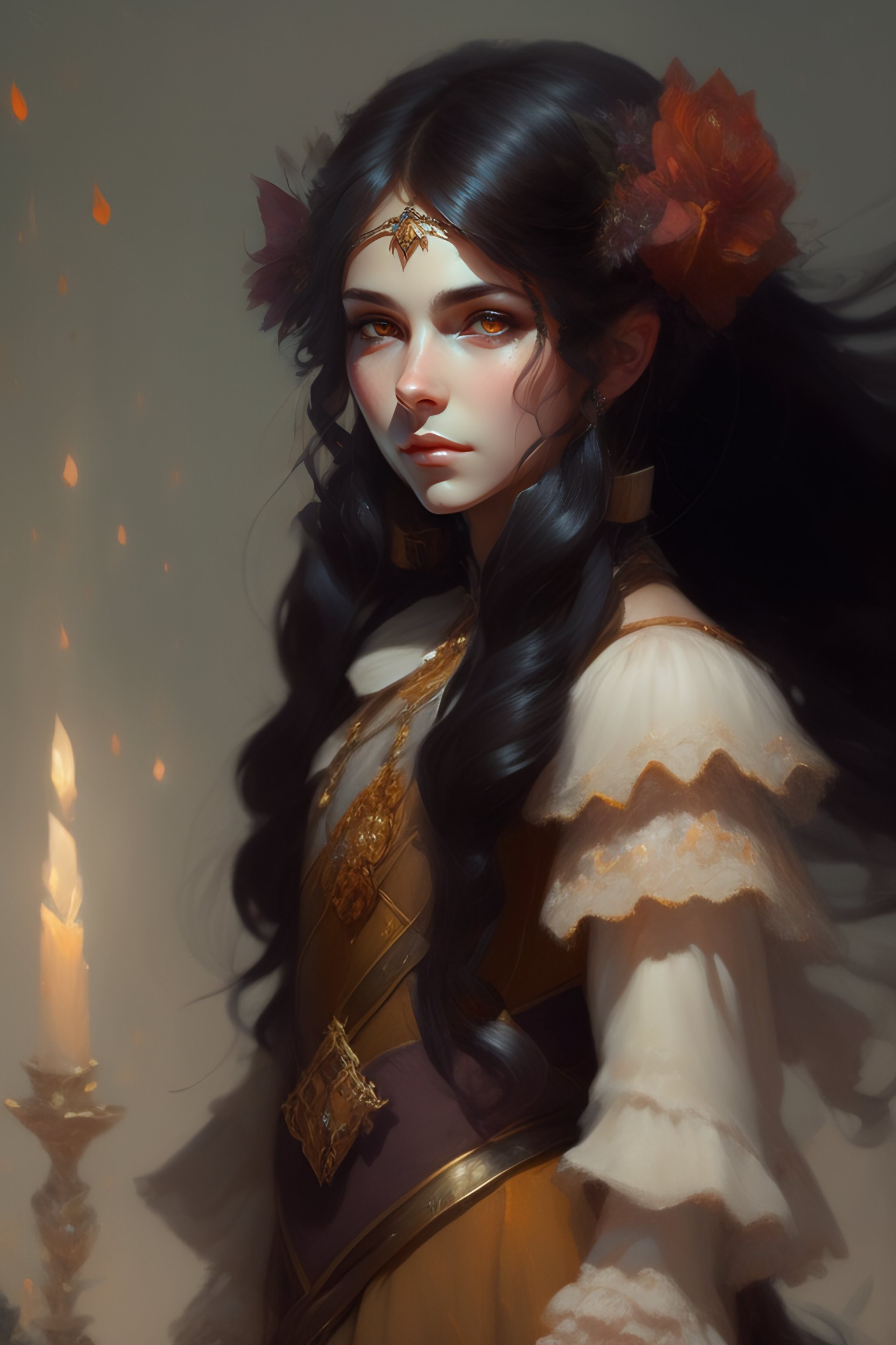 Lexica - A detailed portrait of a cute goth brunette girl, by justin ...