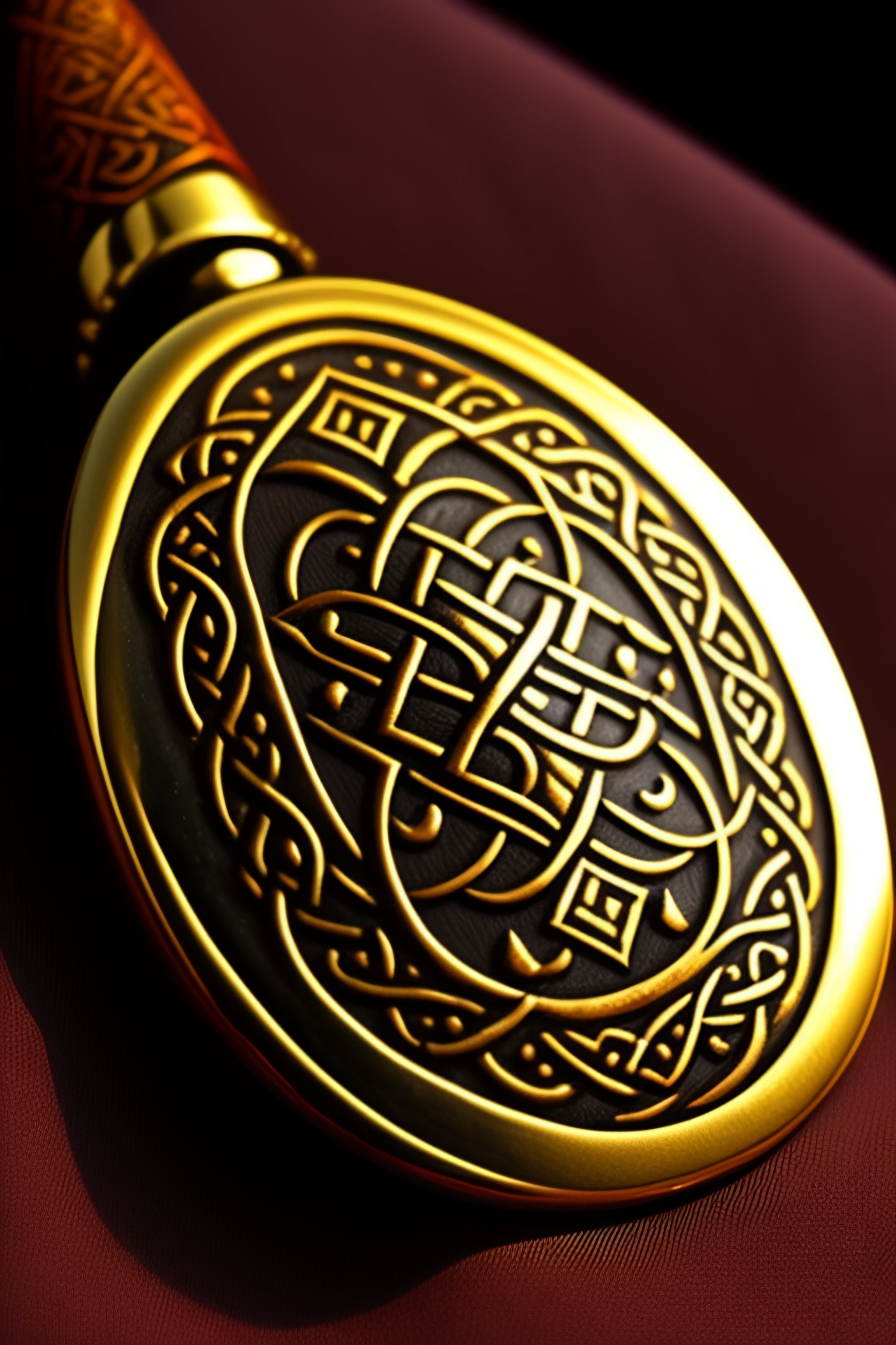 Lexica - Celtic symbols etched in Damascus sword glinting in the ...