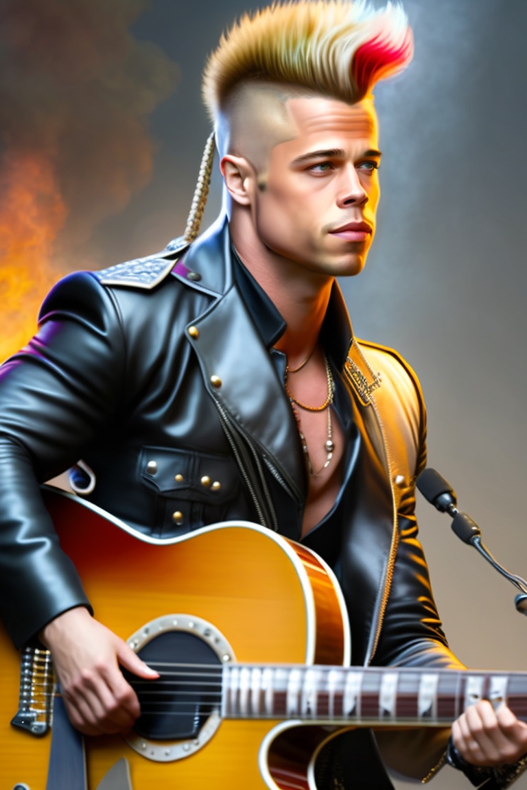 Lexica - Brad Pitt as a punk rock star