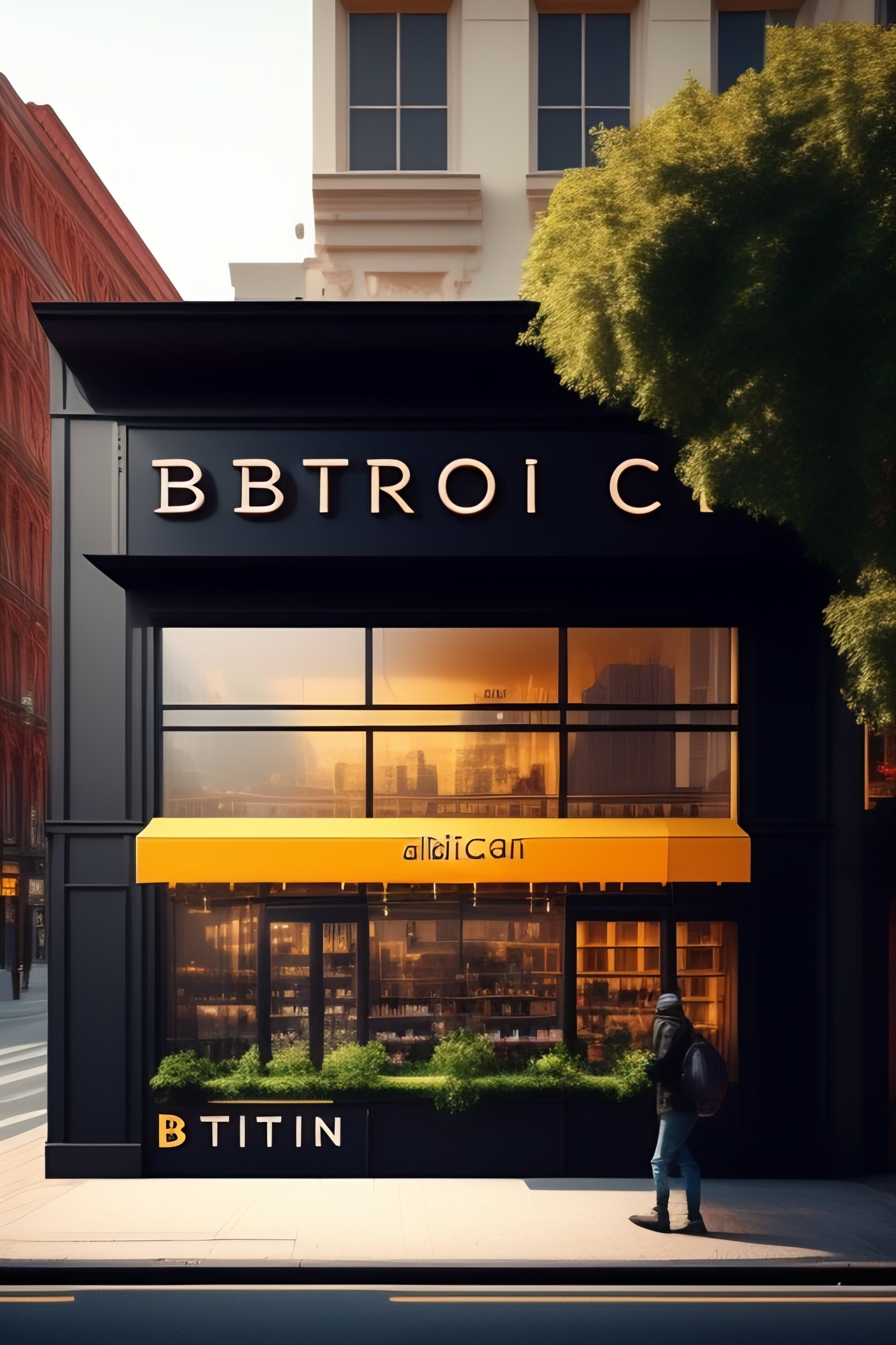 Lexica - Generate a picture of a bustling bitcoin cafe located in a ...