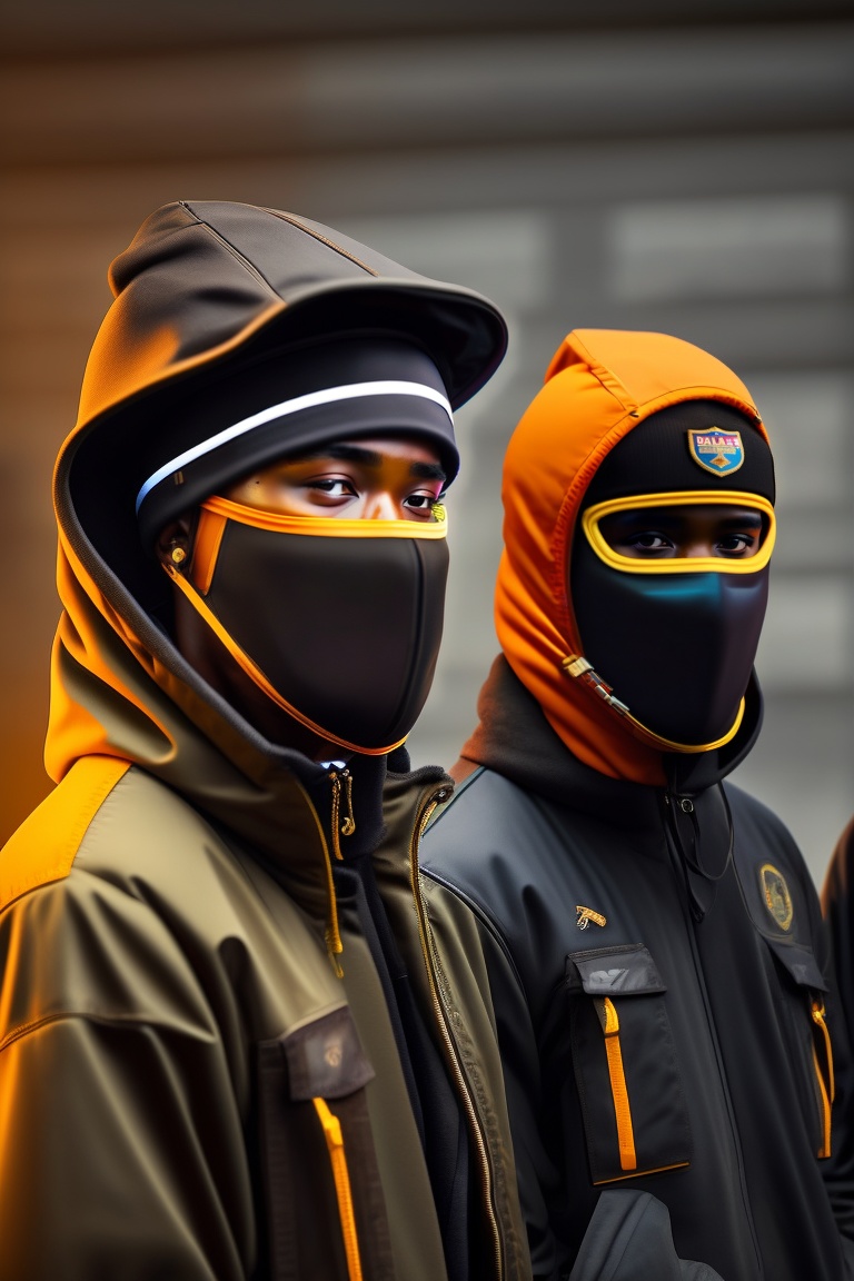 Lexica - The gang of the drill rappers in a dark place, they wear ...