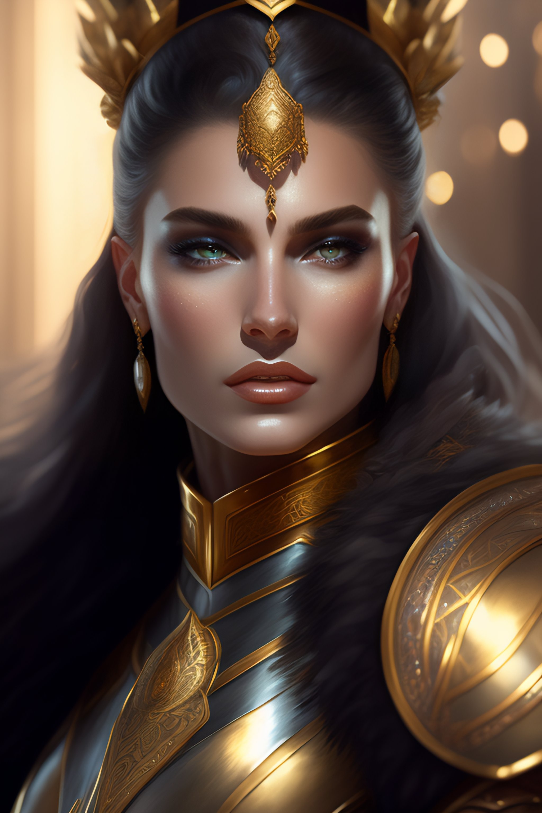Lexica - Painted portrait of (ваш объект) as a paladin, intricate armor, d&d, gold and silver ...