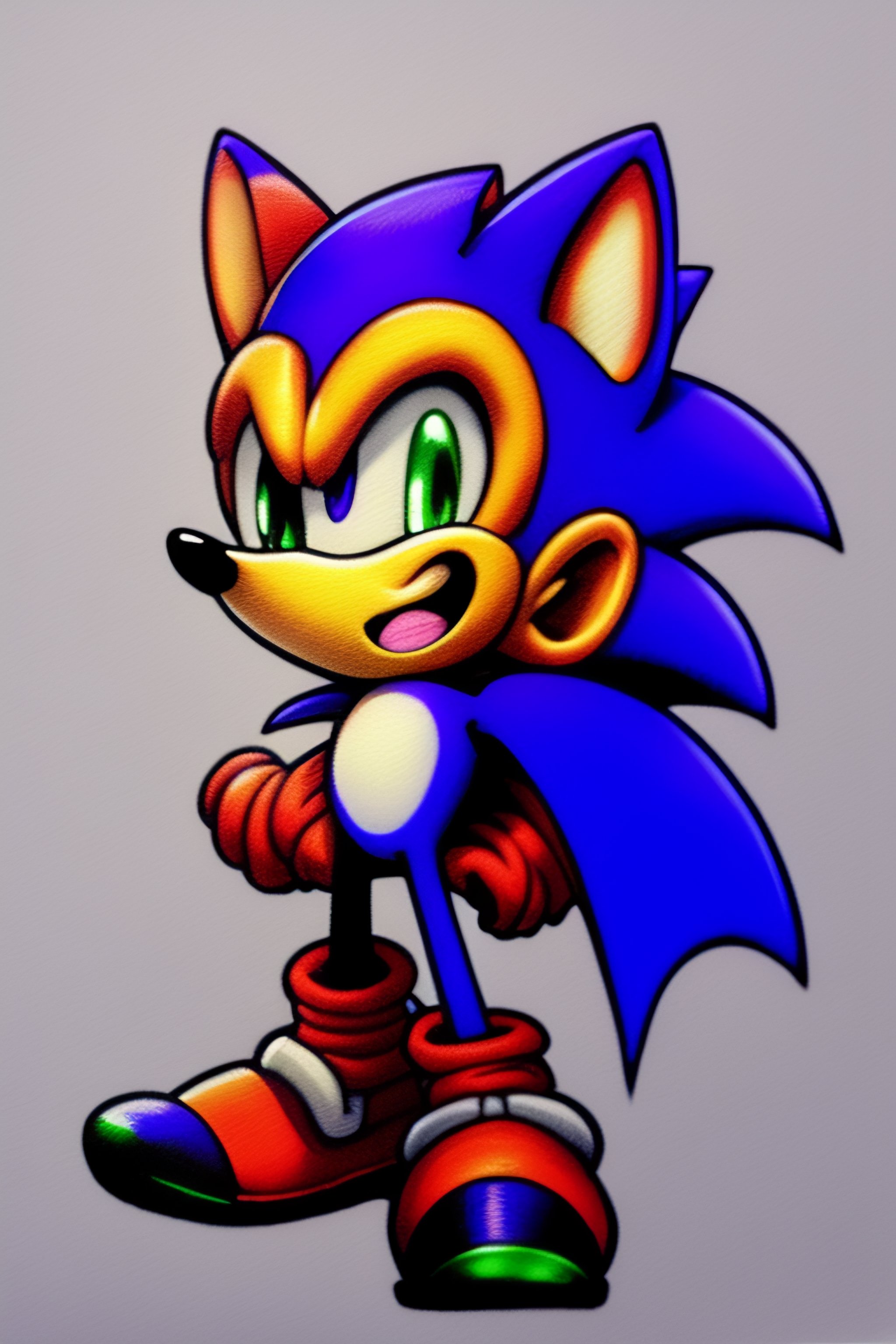 Lexica - Badly drawn child’s art of sonic the hedgehog on paper. With ...