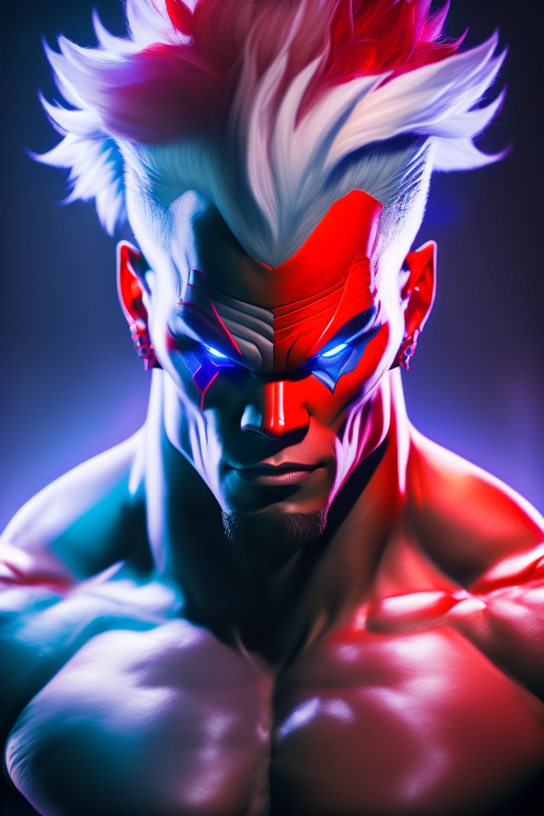 Lexica - A fierce Oni/human-like creature with red skin, muscular ...