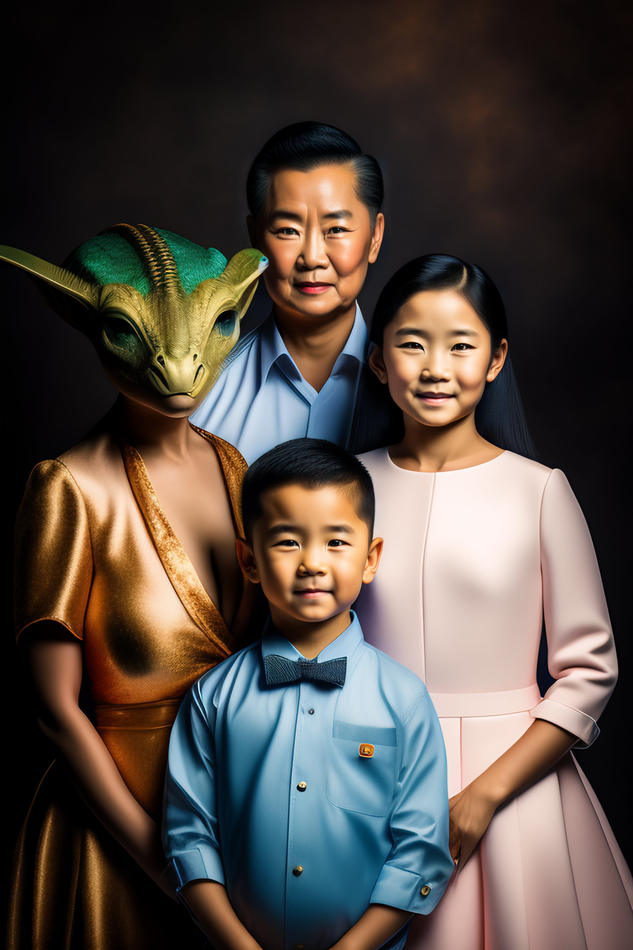 Lexica - Alien creatures family portraits, professional photography ...