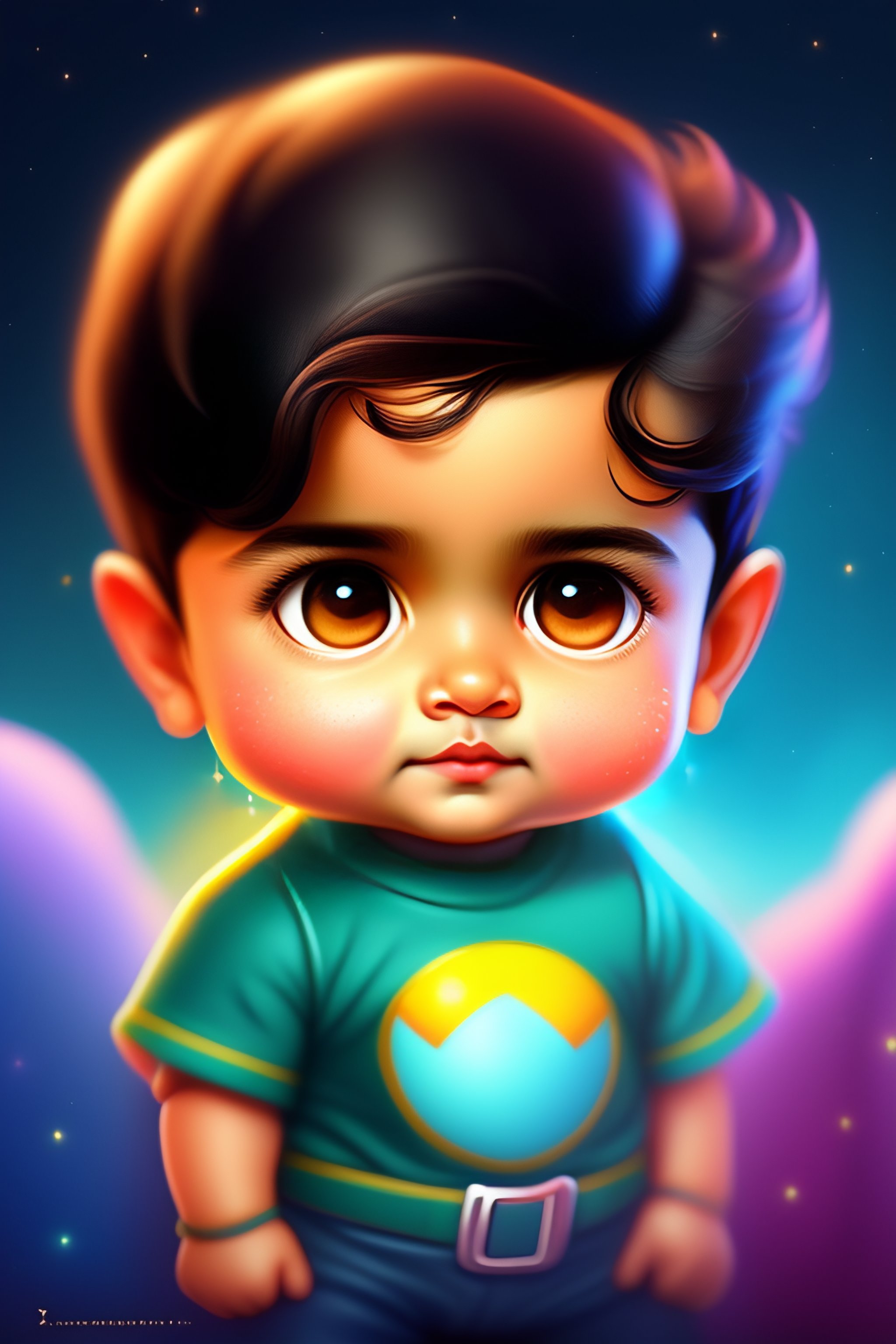 Lexica - Cute and adorable cartoon Hrithik Roshan baby, dreamlike ...