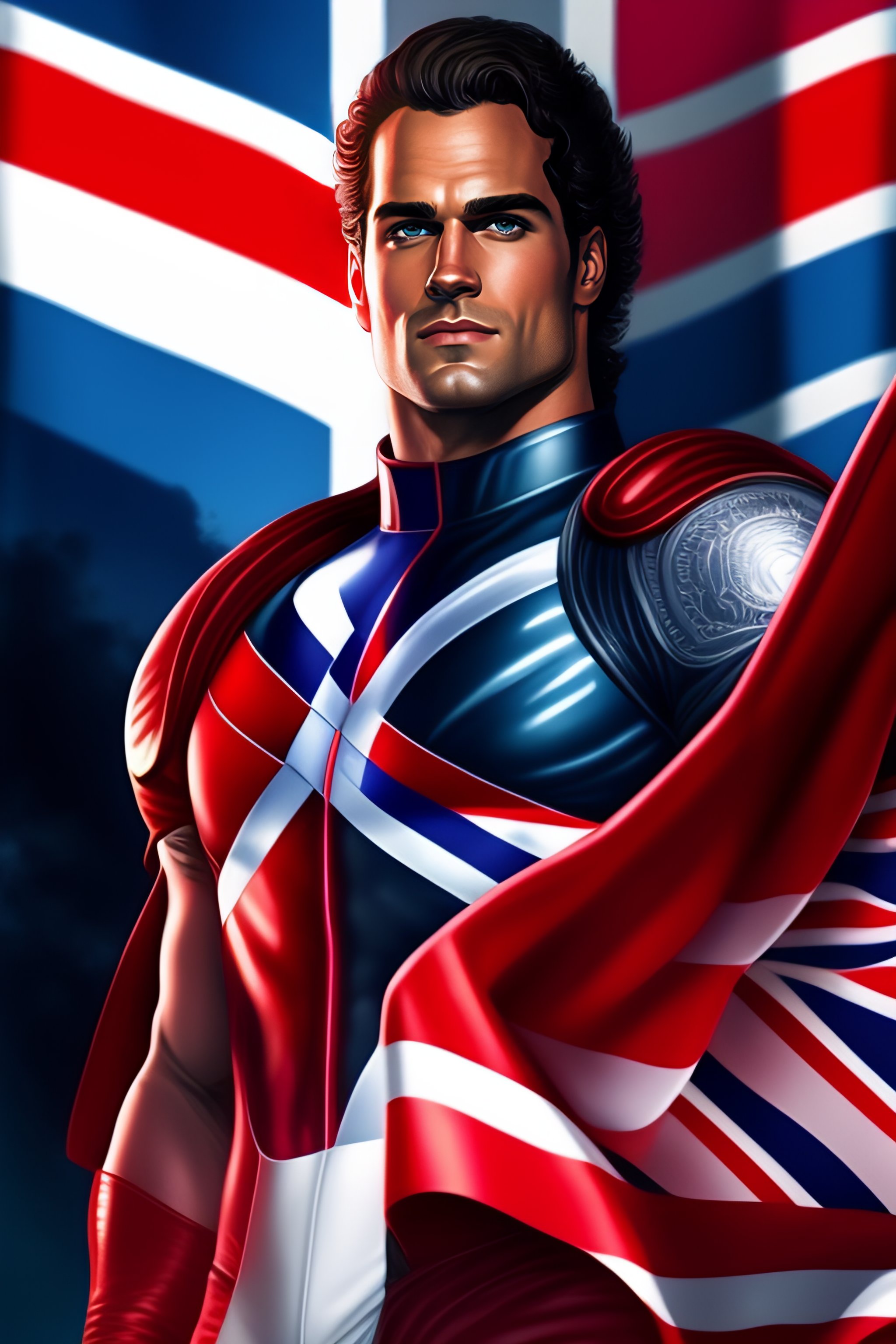 Lexica - Epic comic book cover, Henry Cavill as masculine handsome ...