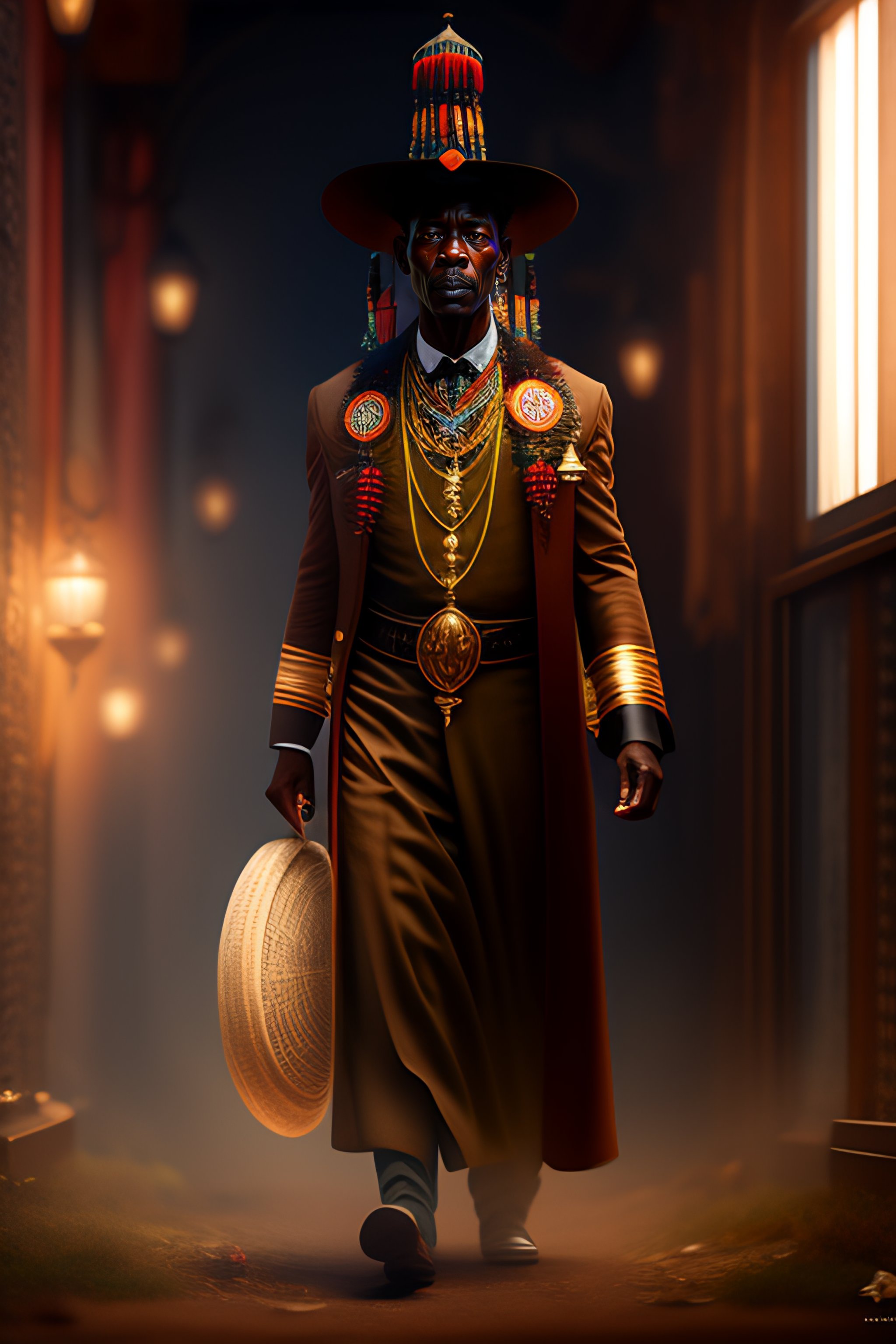 Lexica - Full shot body photo of a voodoo witch doctor old-fashioned ...