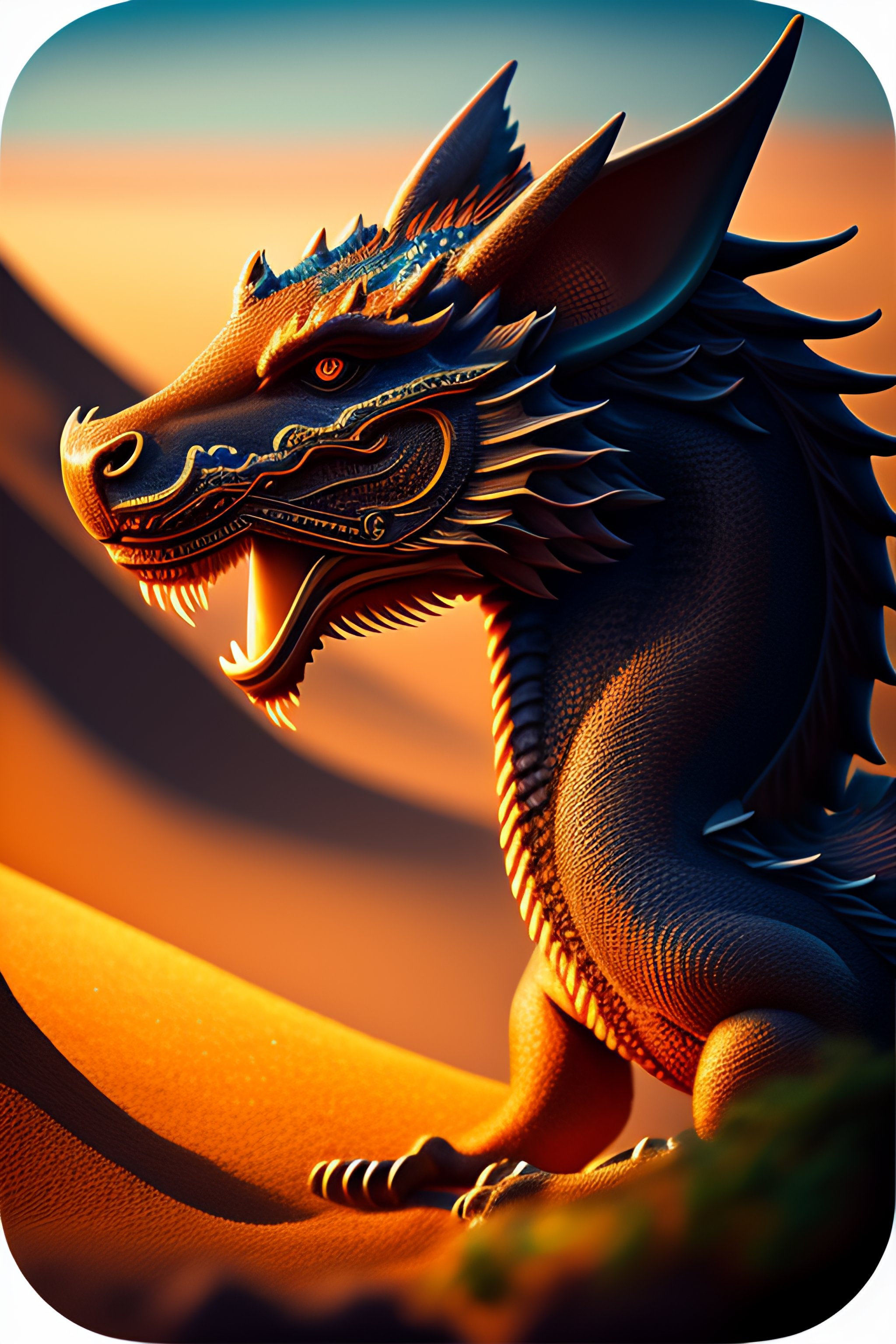 Lexica - Eastern dragon, ground, 2D