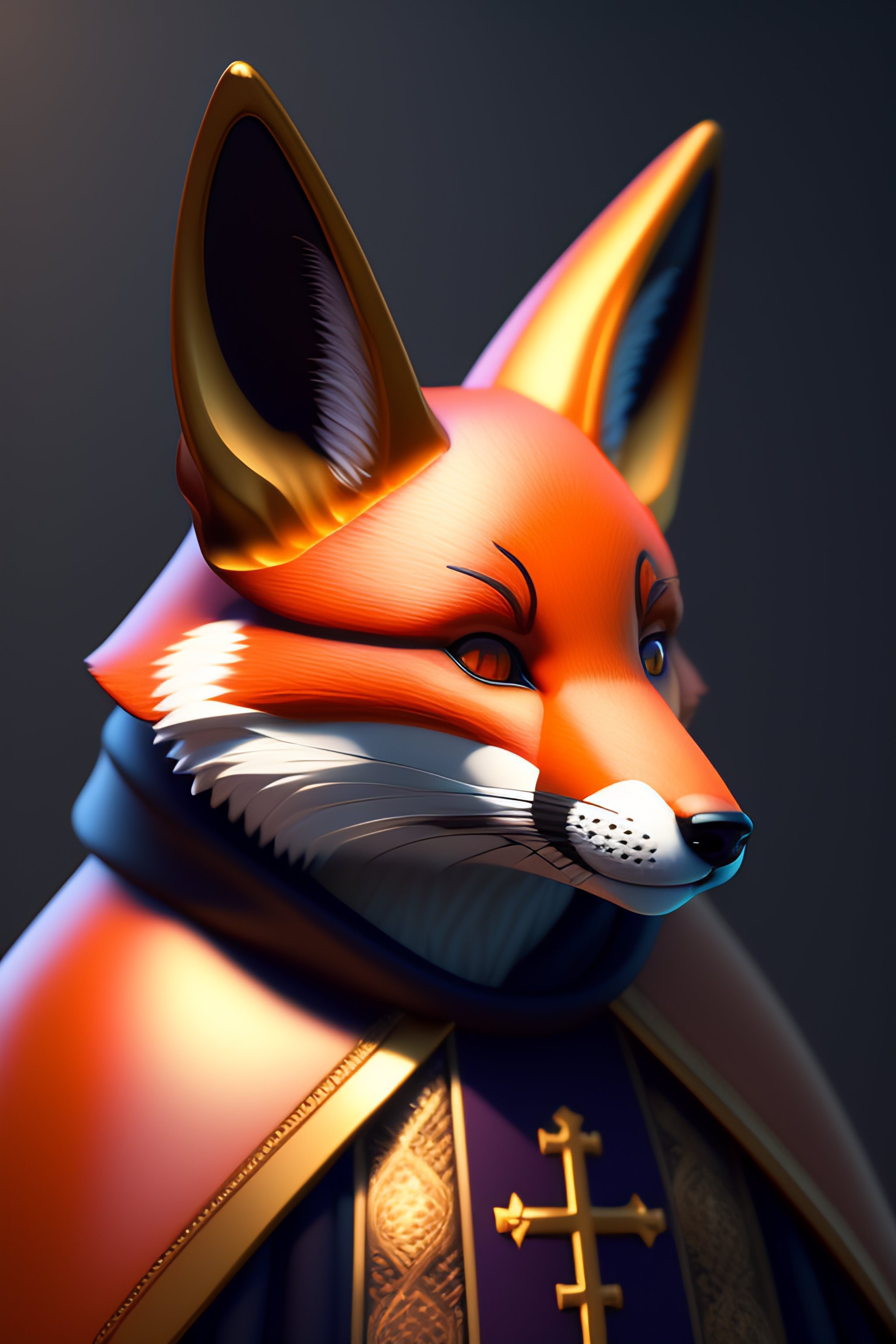 Lexica - A Catholic bishop character design, anthropomorphic fox ...