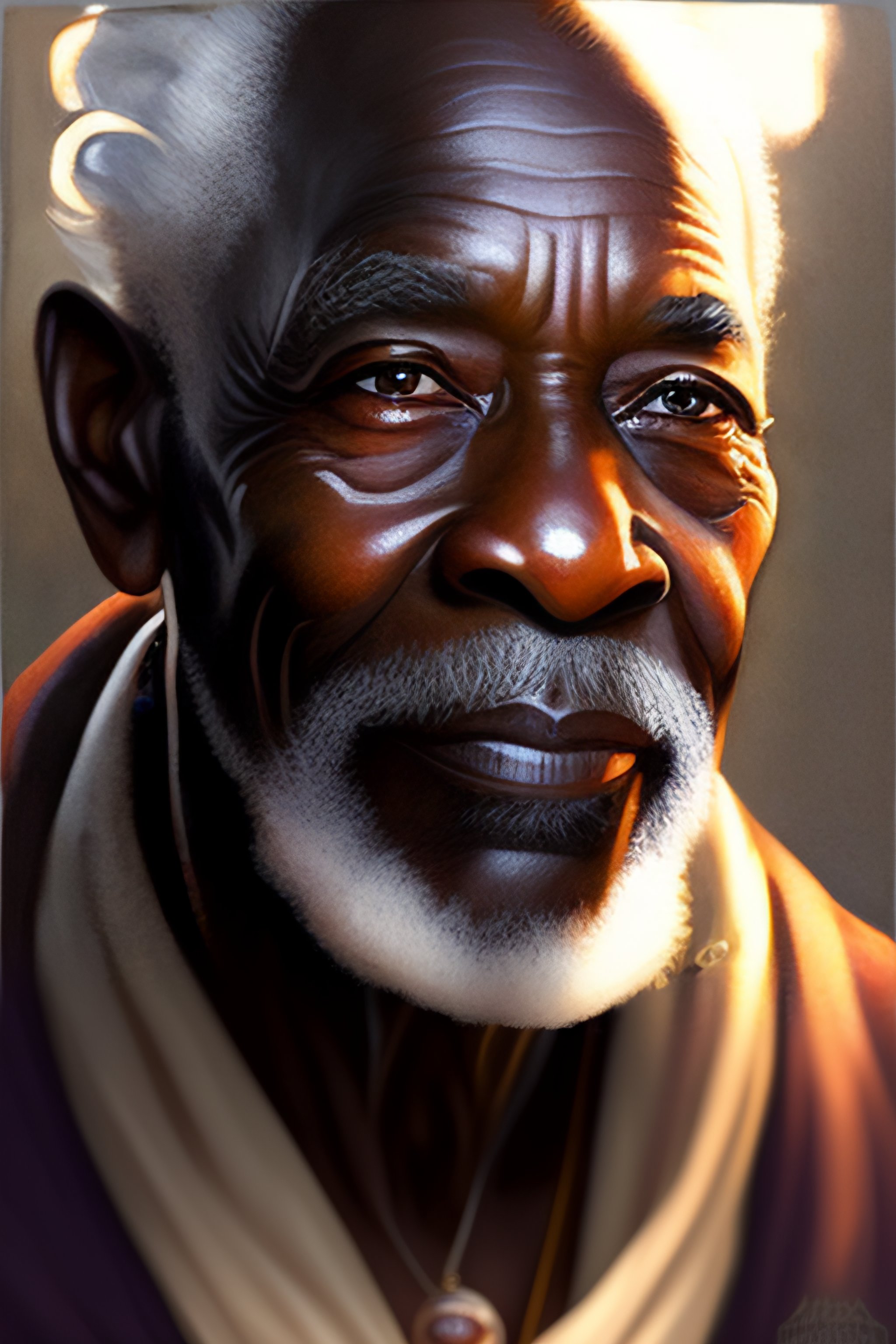 Lexica - Portrait of old mage man brown skin, wrinkly, old, boils ...