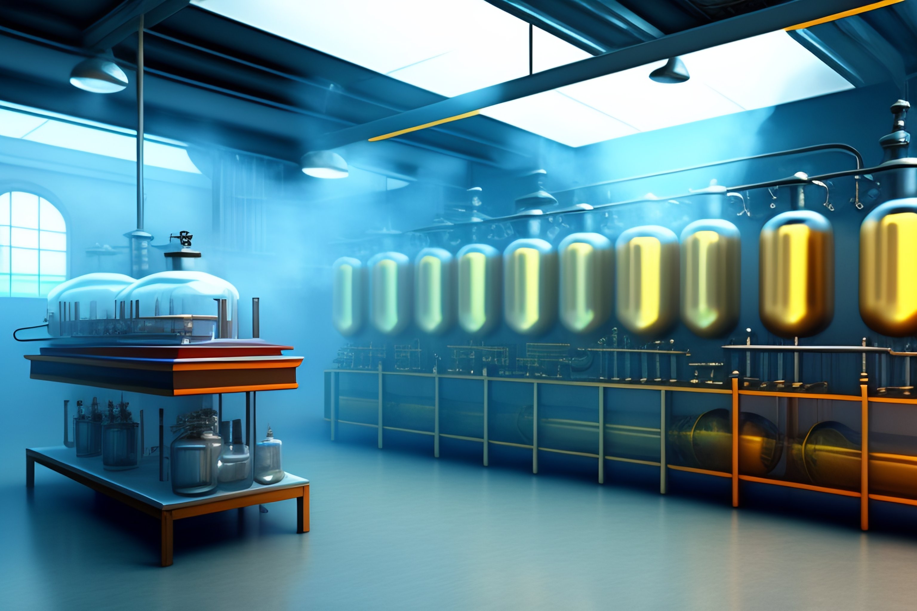 Lexica - Chemical laboratory with flasks, crucibles, test tubes, Bunsen ...