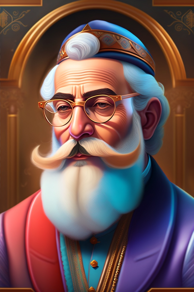 Lexica - Colour full background, wise man with spectacles and moustache ...