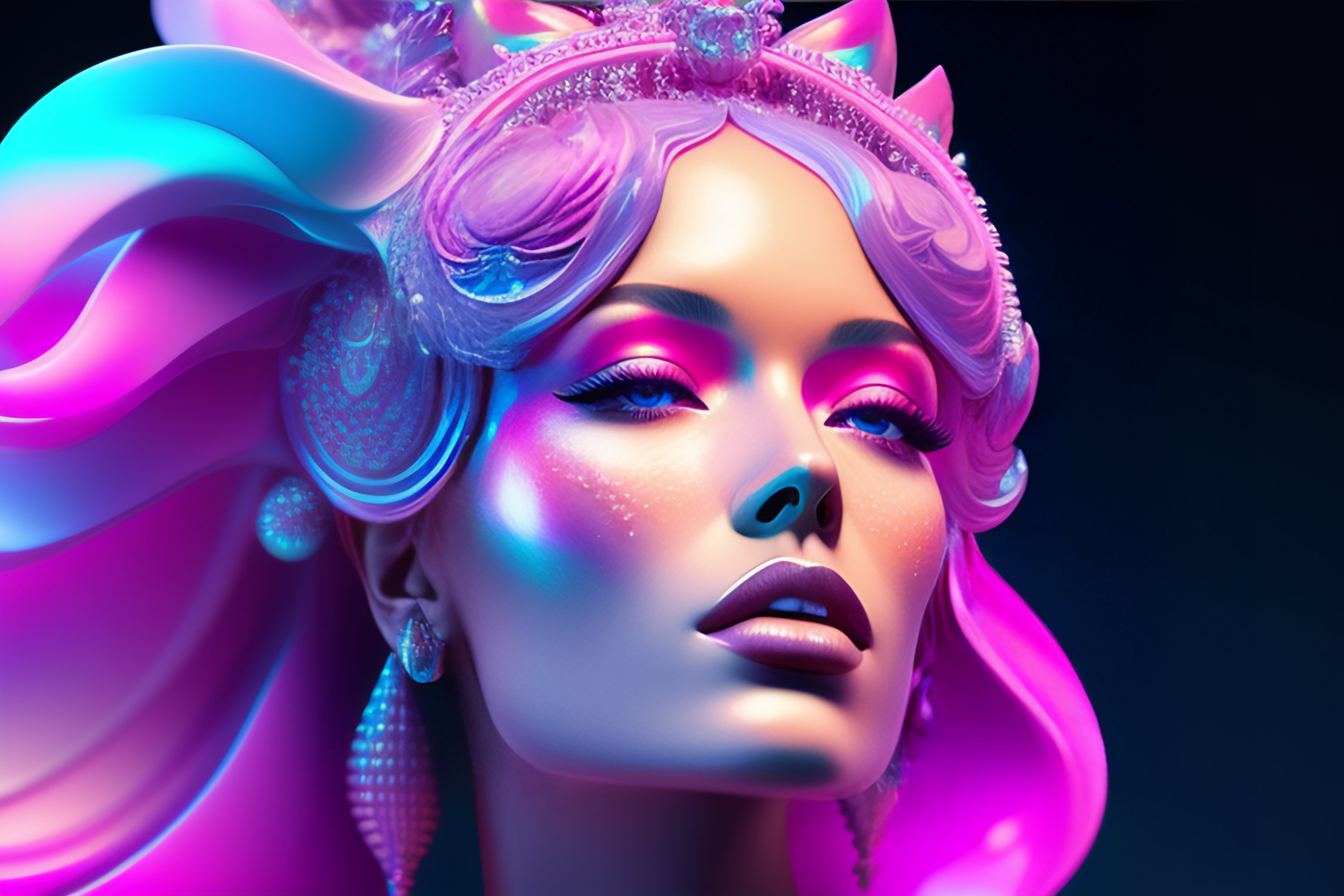 Lexica - Epic 3 d abstract sculpture, perlin mesh liquid headdress, 2 0 ...