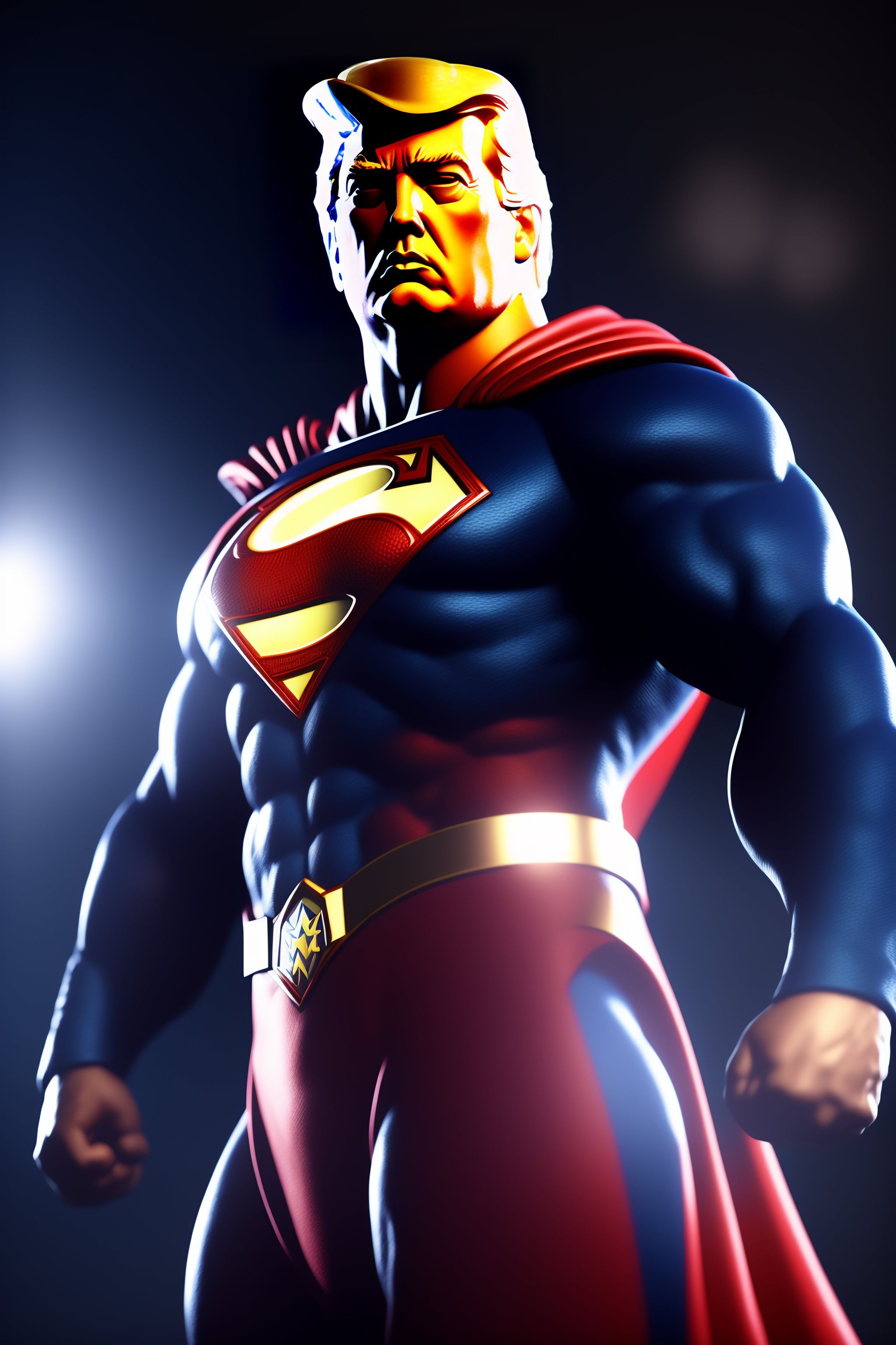 Lexica - Donald trump as superman 3ds max hyper realistic cell shaded ...