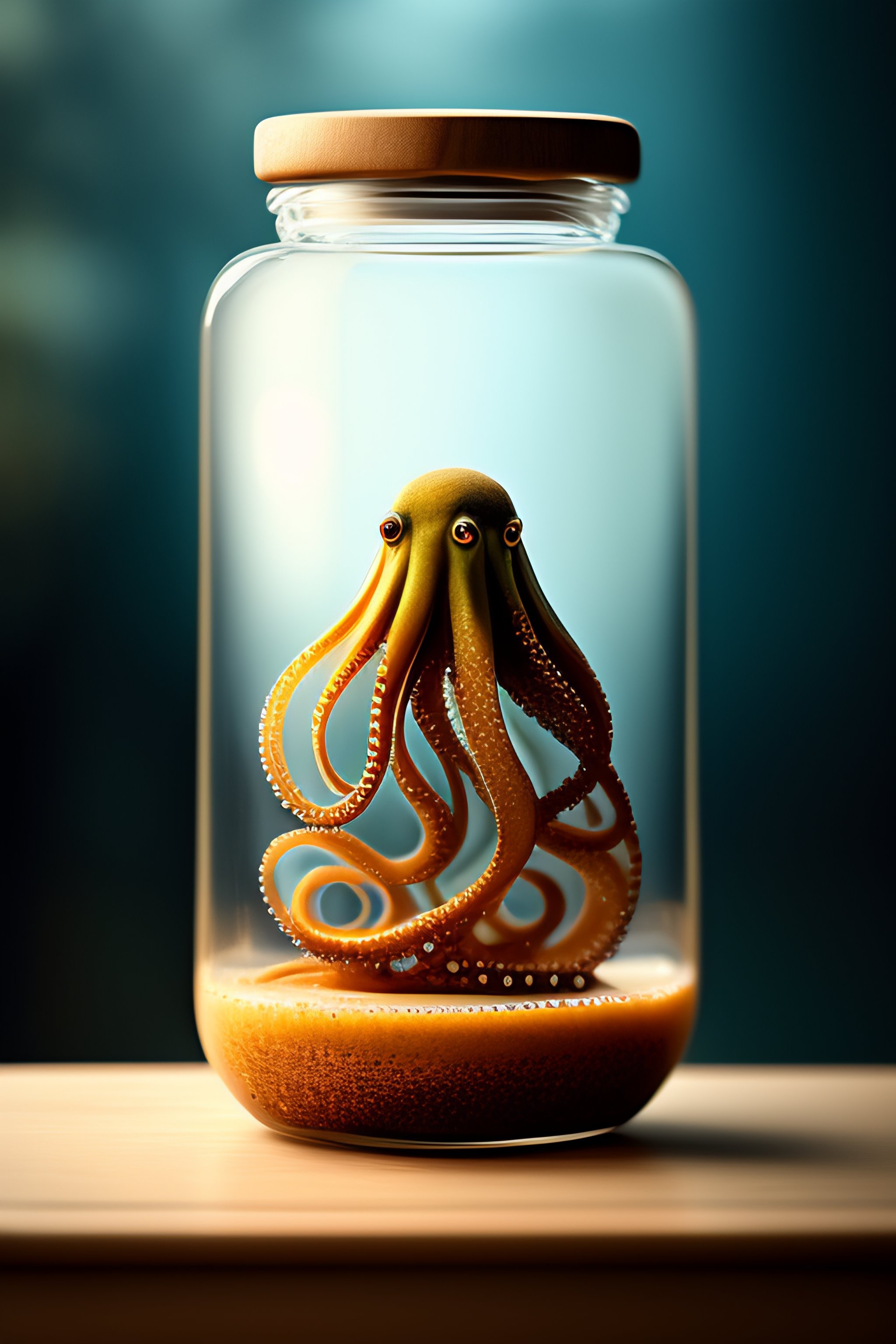 Lexica - Portrait of octopus in a jar