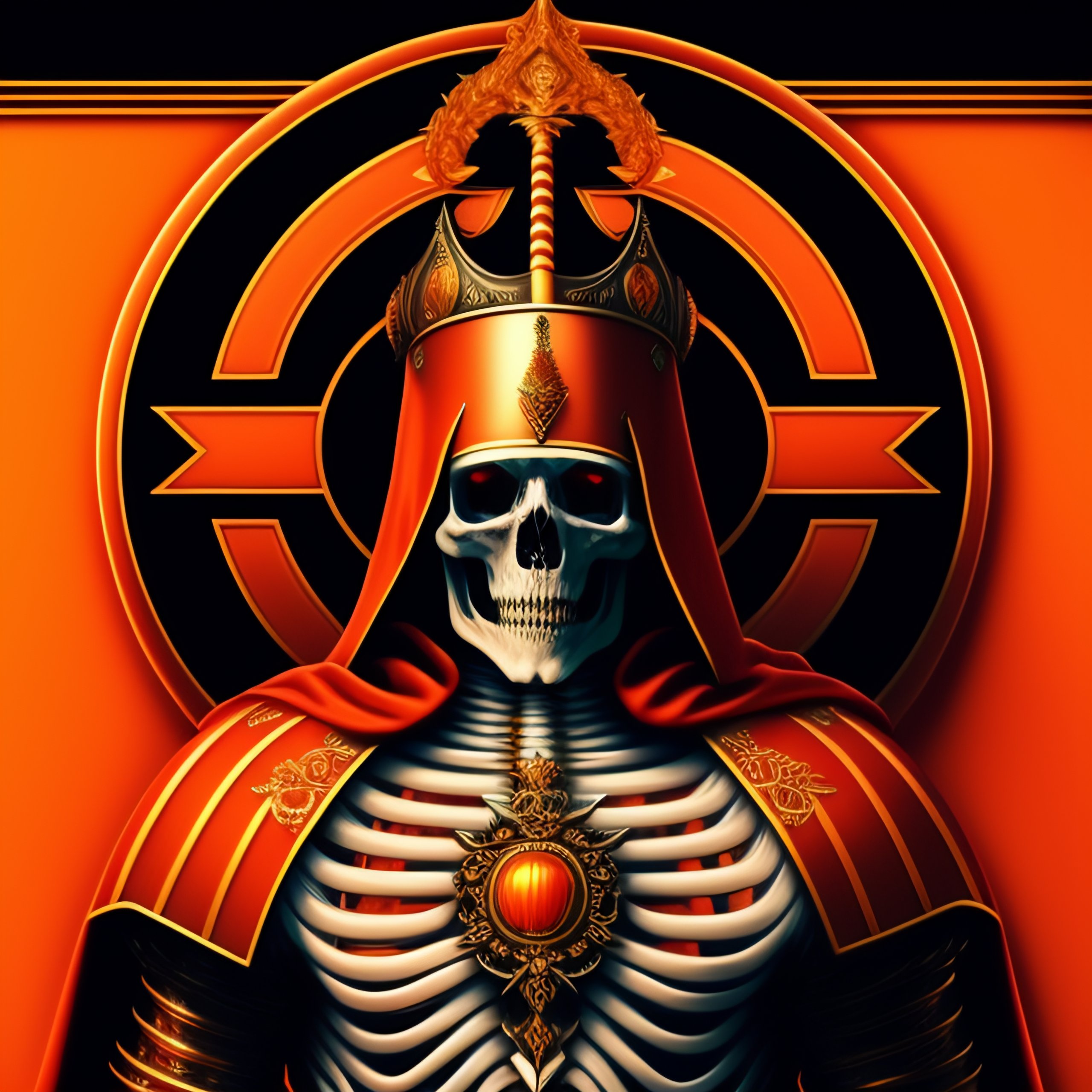 Lexica - Skeleton pope wearing pallium, liturgical vestment, driving a ...