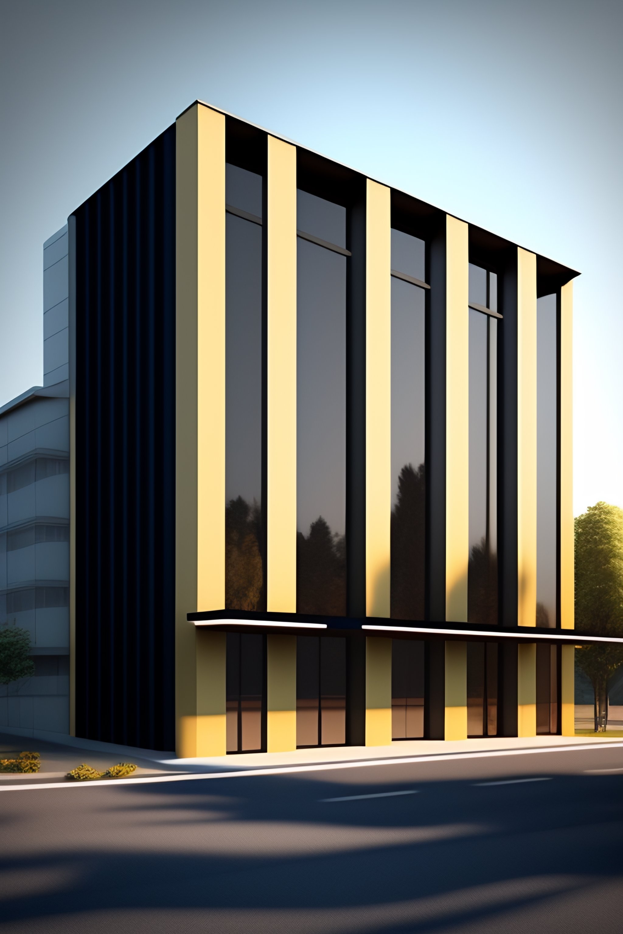 Lexica - Generic office building front view exterior