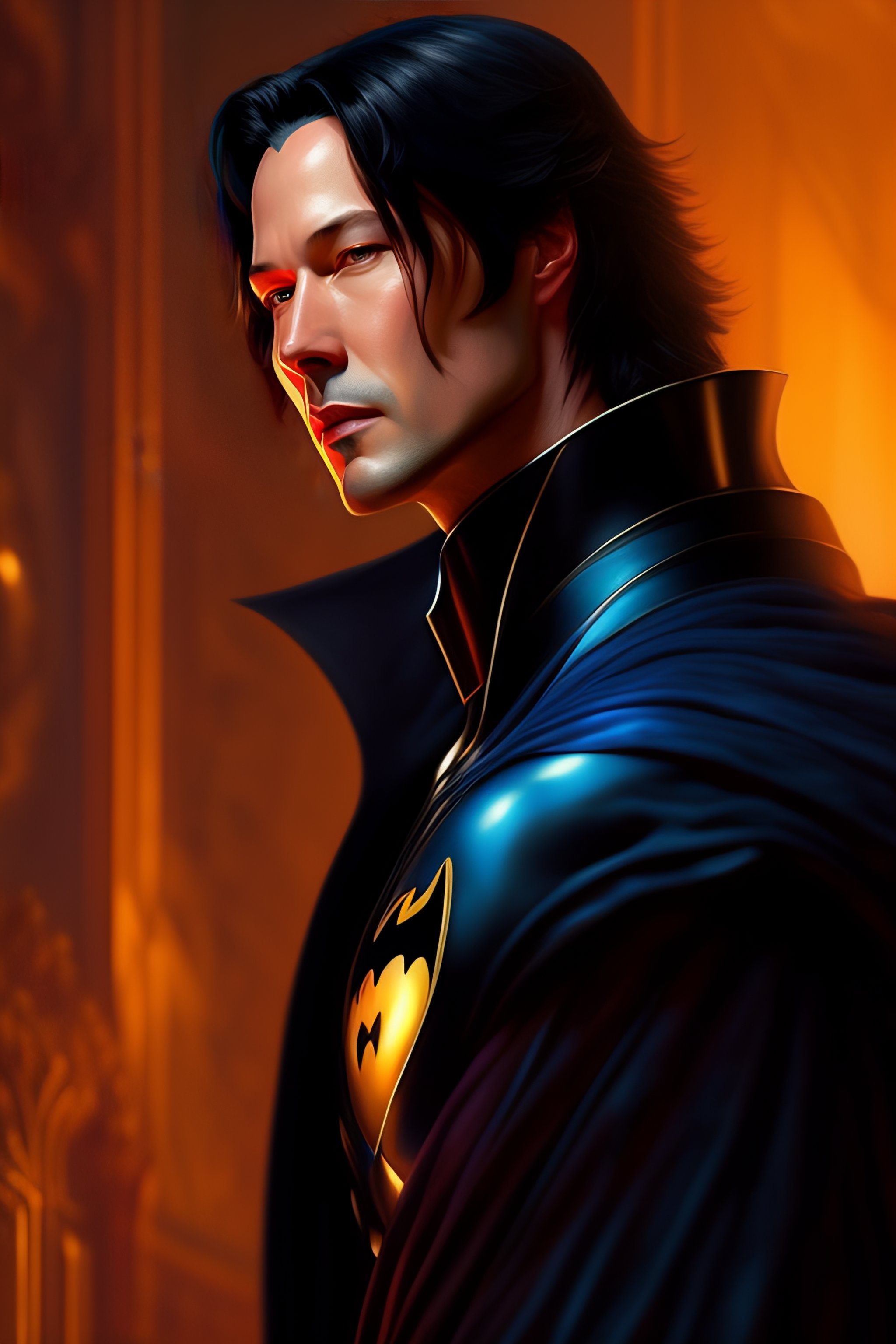 Lexica - Keanu reeves as the batman without his mask, digital art by ...