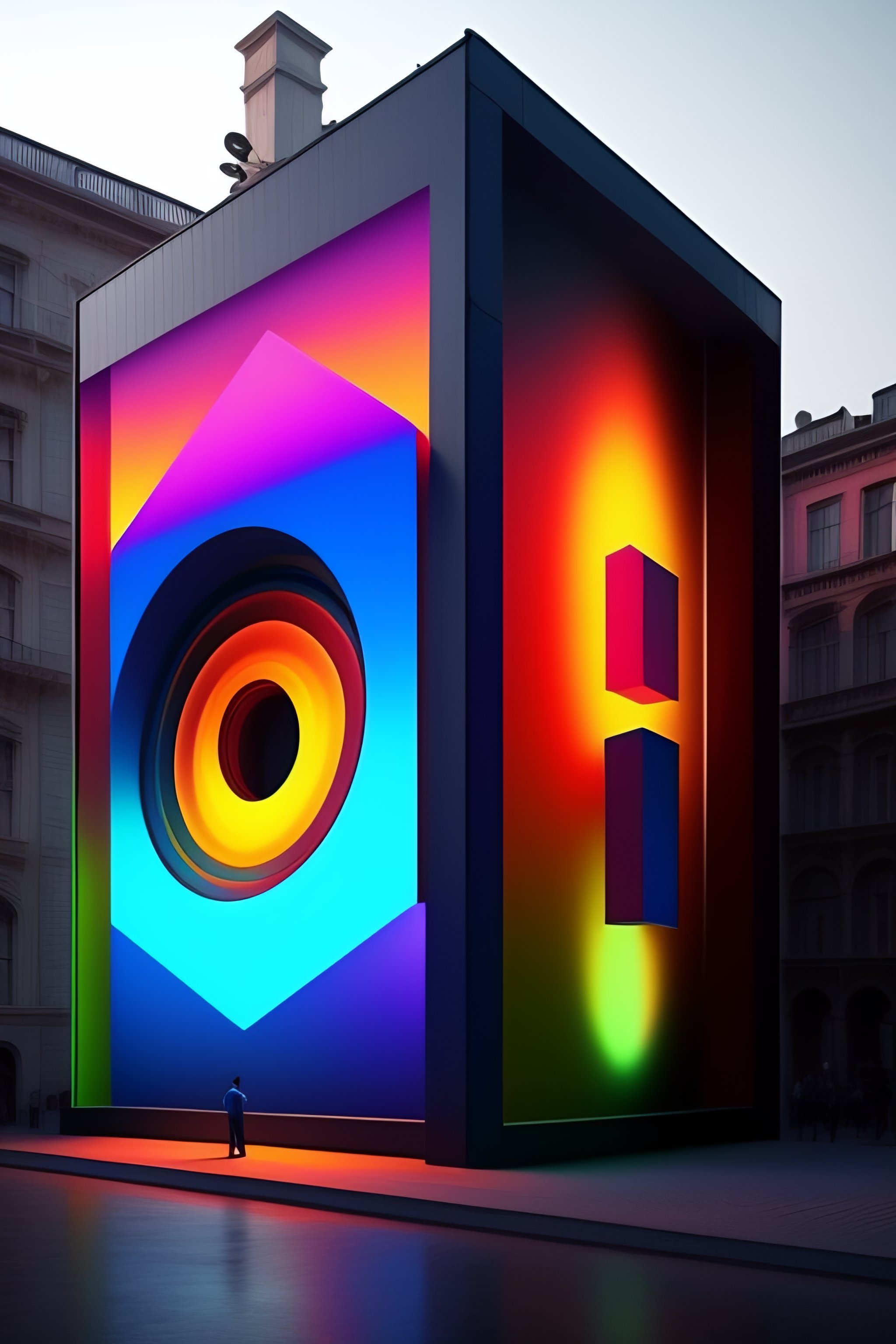 Lexica - Vj, men digital artist making a projection mapping in a facade ...