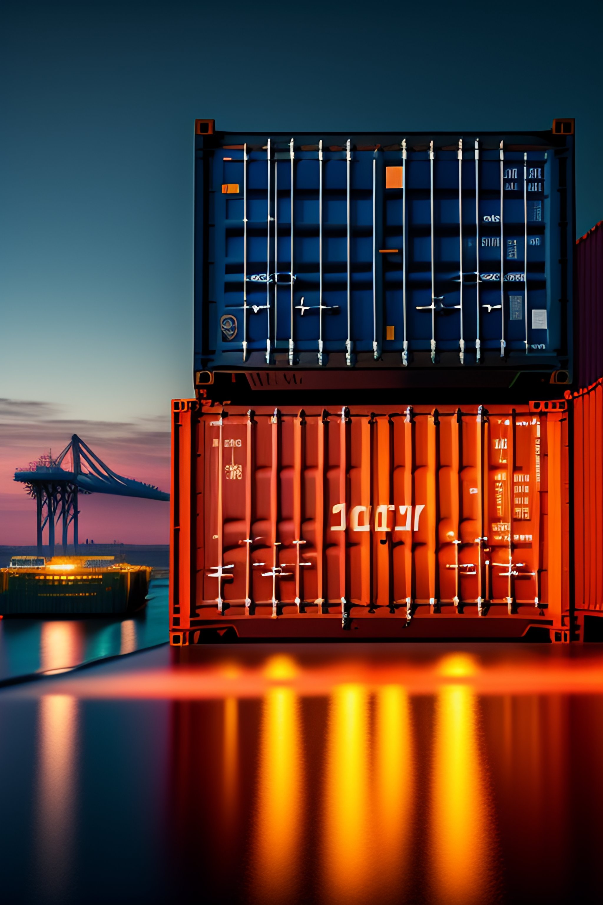 Lexica - Big port with container and docker in the night