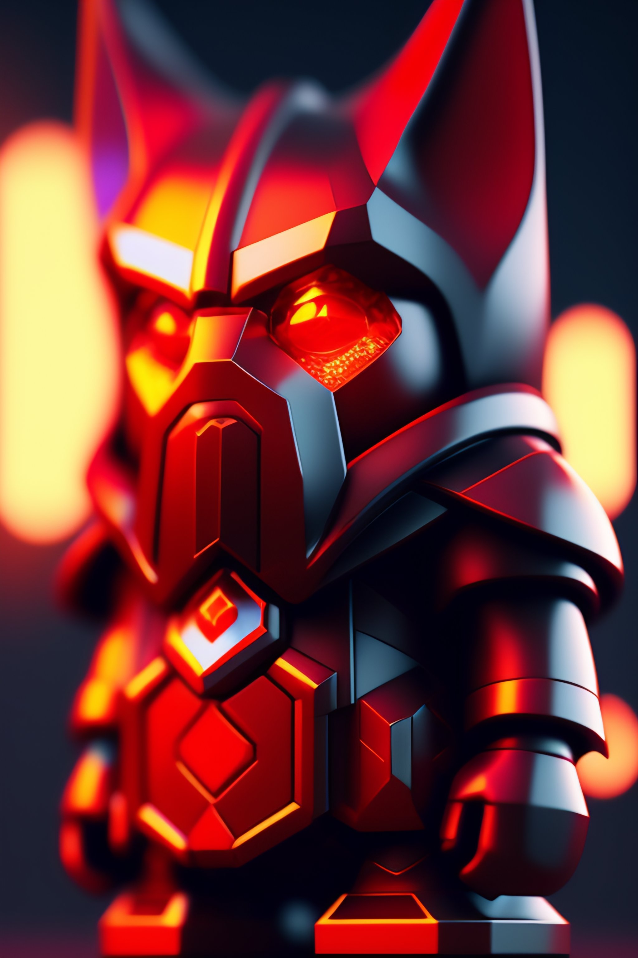 Lexica - Red eyes low poly front shot of a gnome character ominous ...