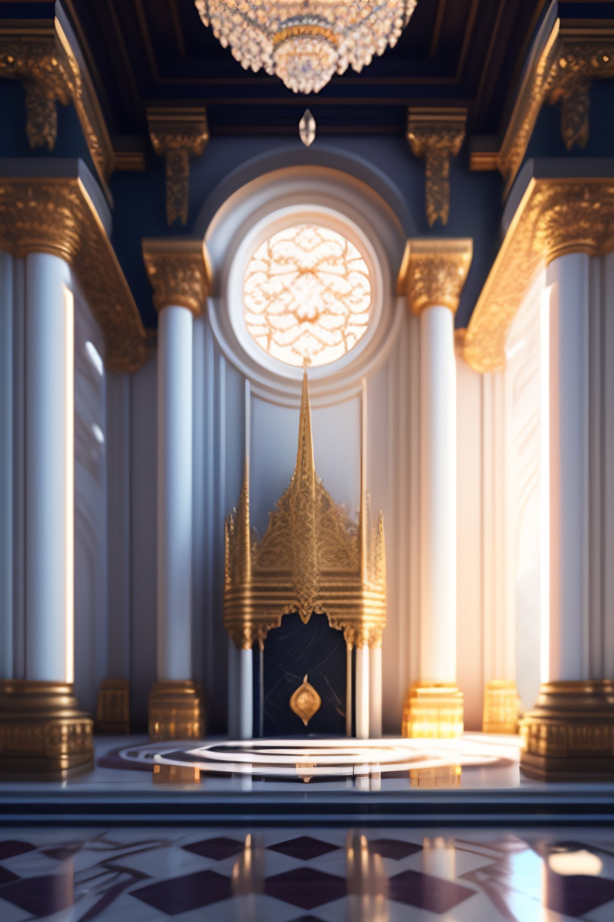 Lexica - Wide angle shot of Beautiful fantasy throne room made from ...