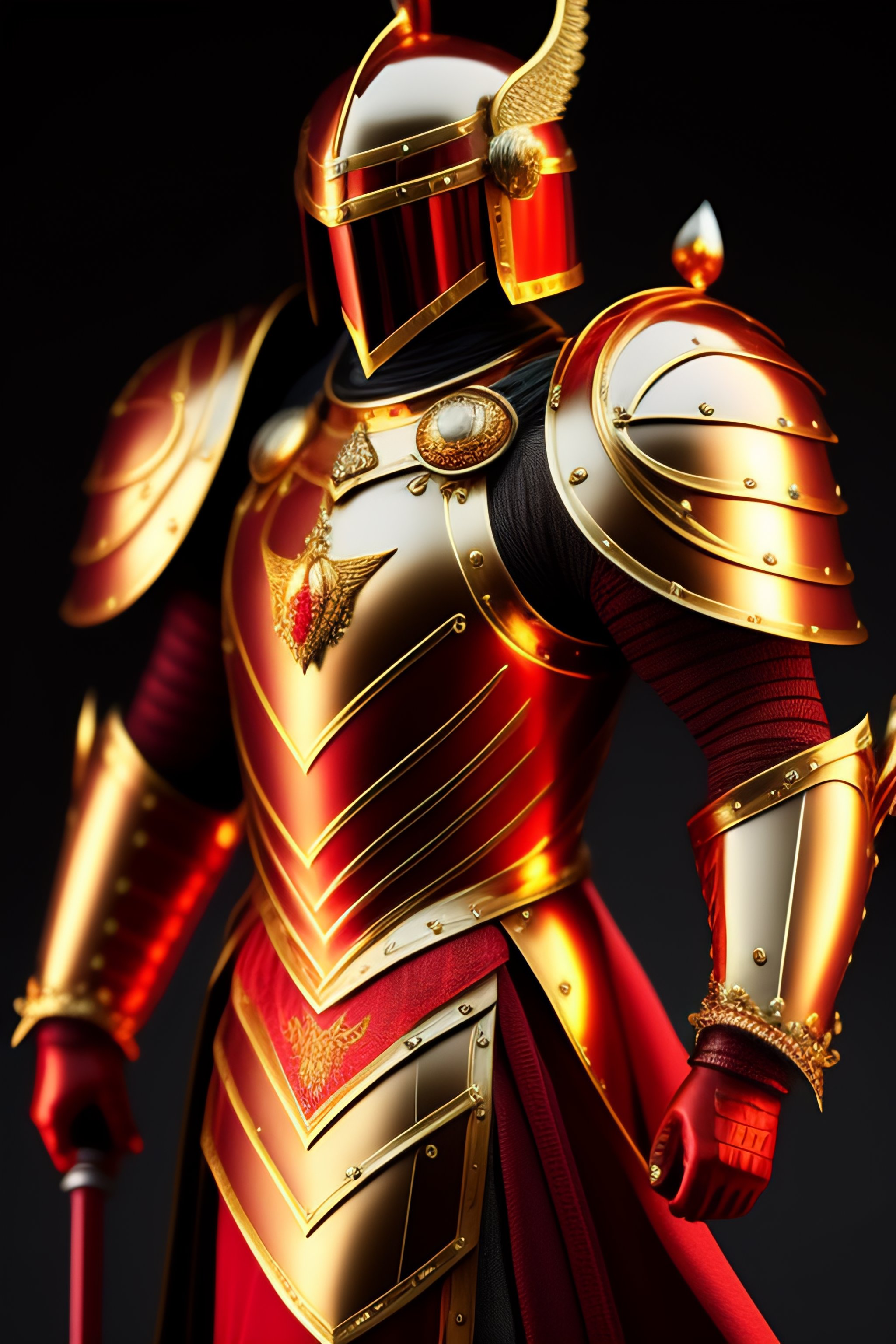 Lexica - Red gold armor knight and sword, high detailed , ultra ...