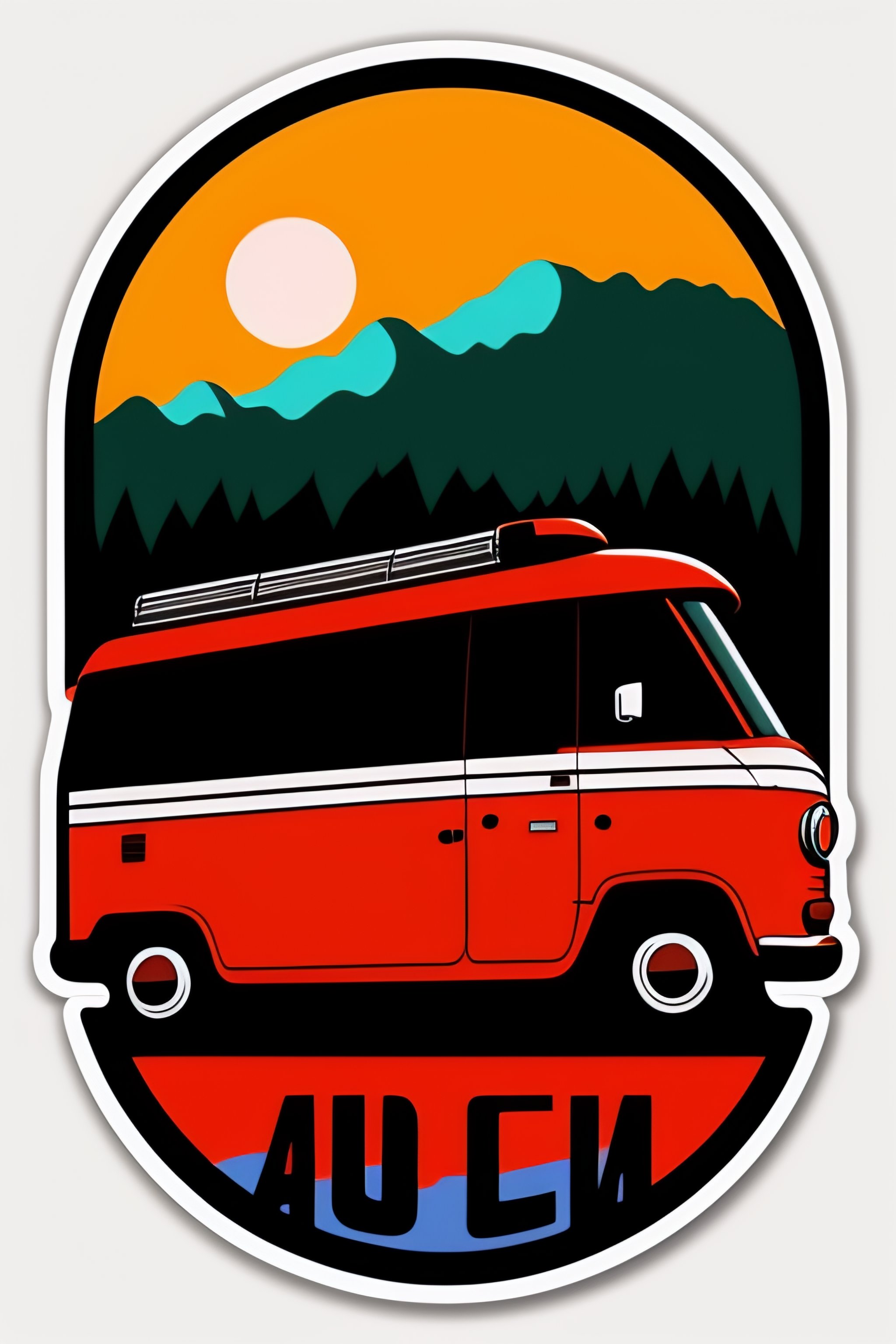 Lexica - Cute cartoon a-team van sticker, anime initial d style, solid ...