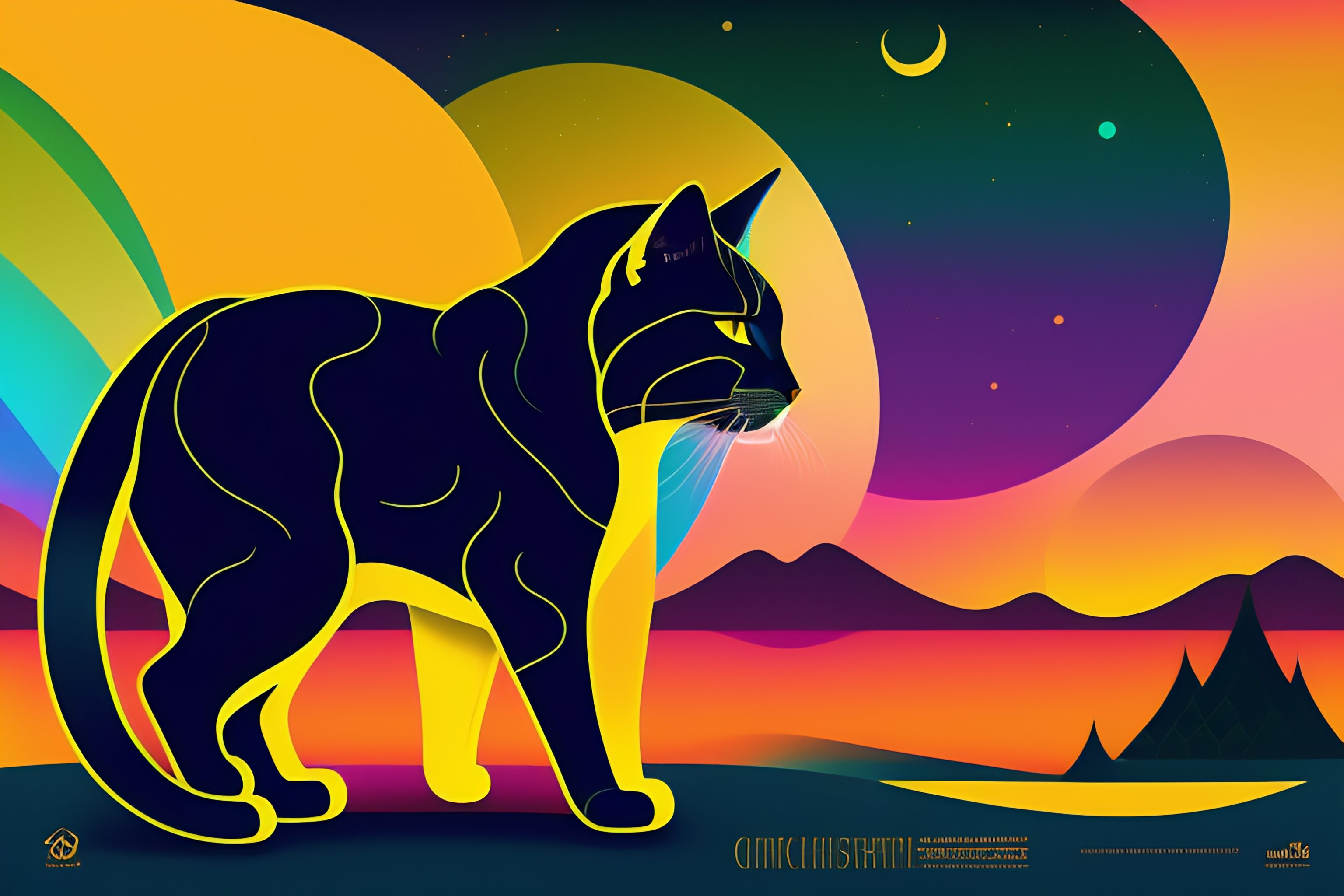 Lexica - Illustration of an animal avatar, cat profile picture kids ...