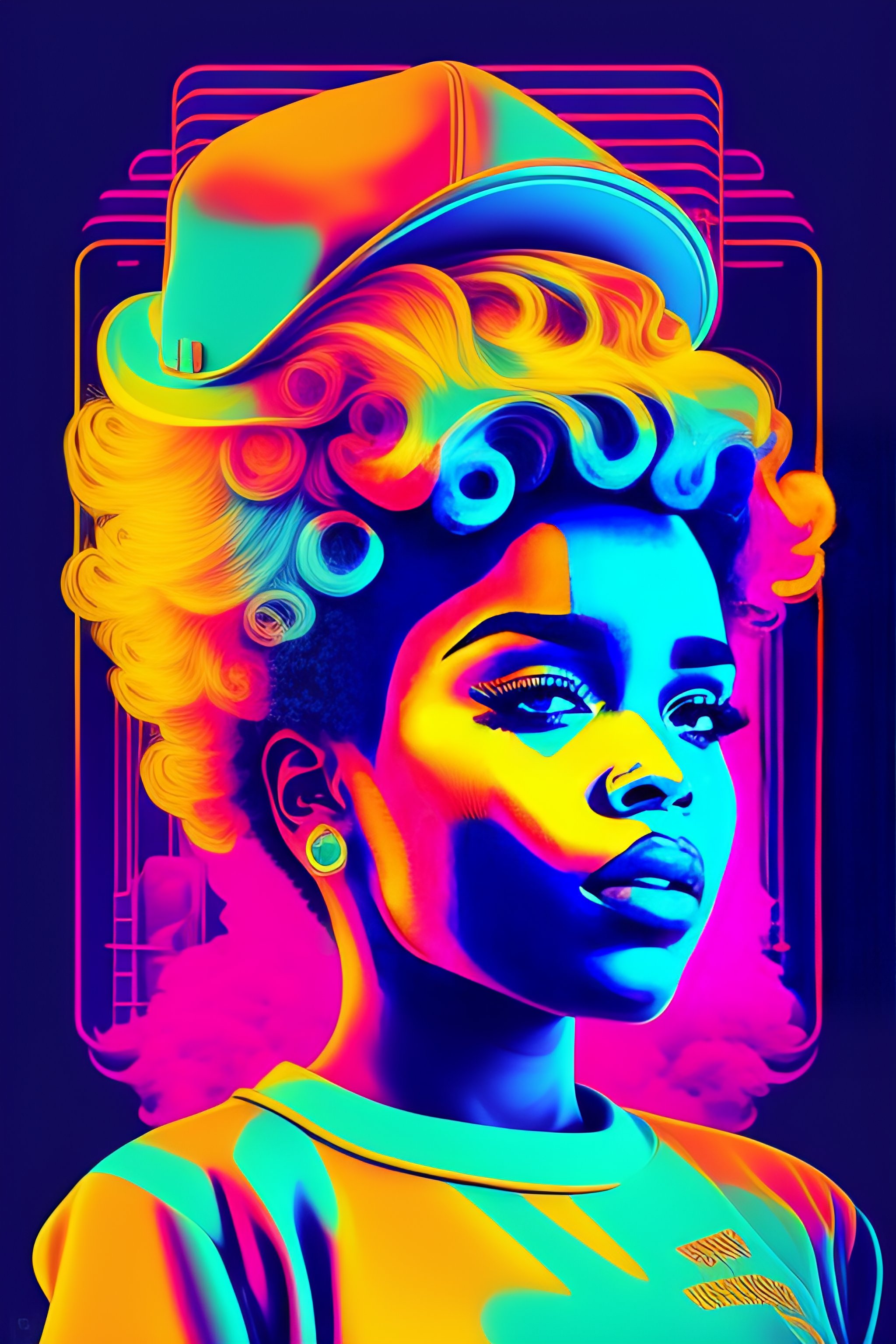 Lexica - Retro 80s vaporwave vintage rap music illustration art by ...