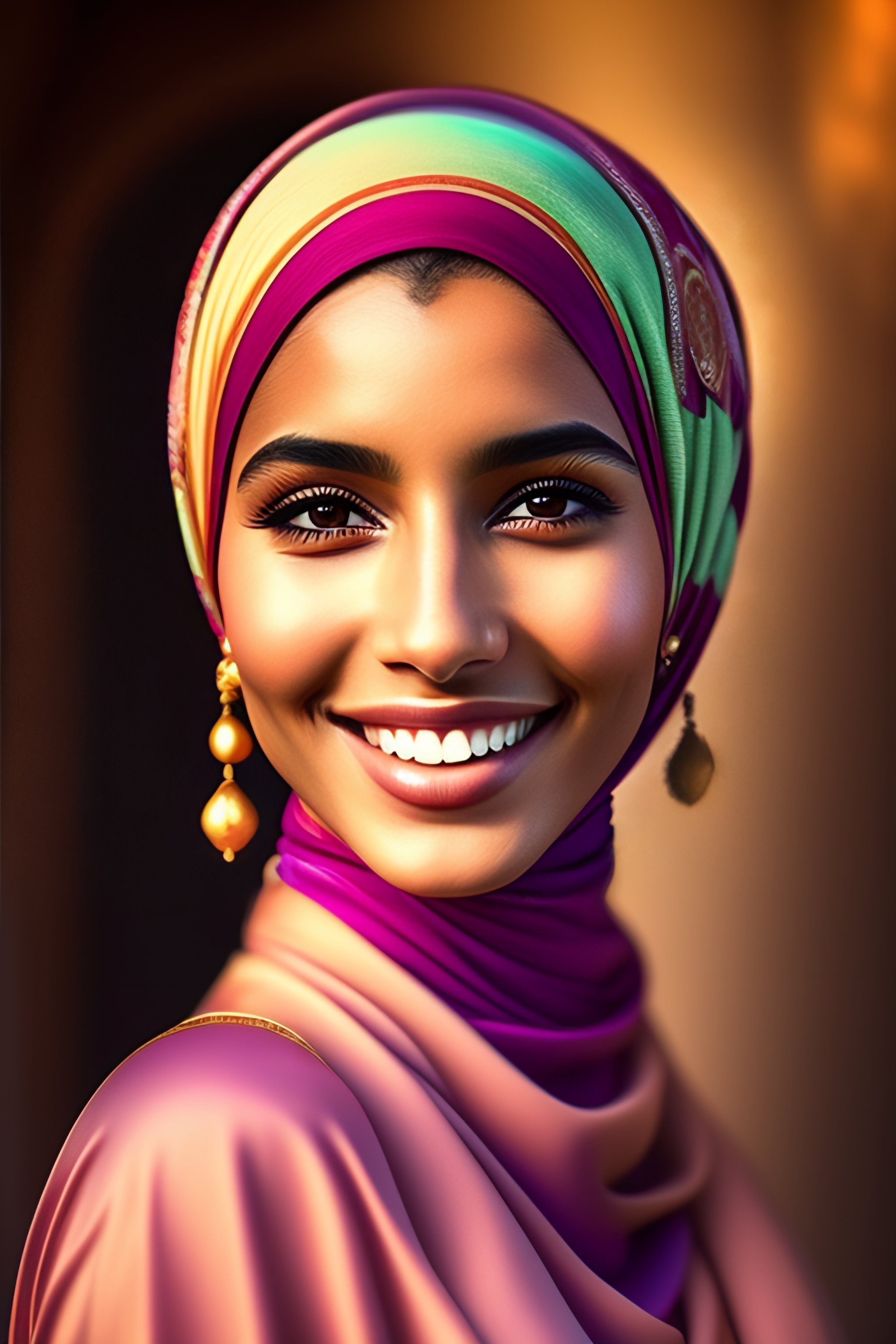 Lexica - Portrait of a uniquely pretty 20 year old Muslim girl ...