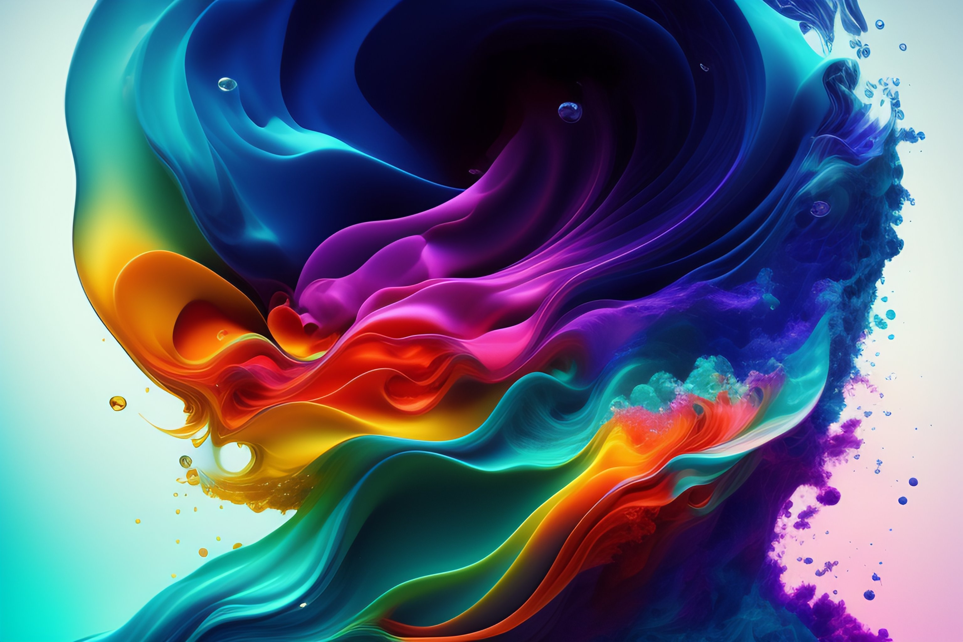 Lexica - Abstract colorful underwater ink art of a hetro couple in love ...