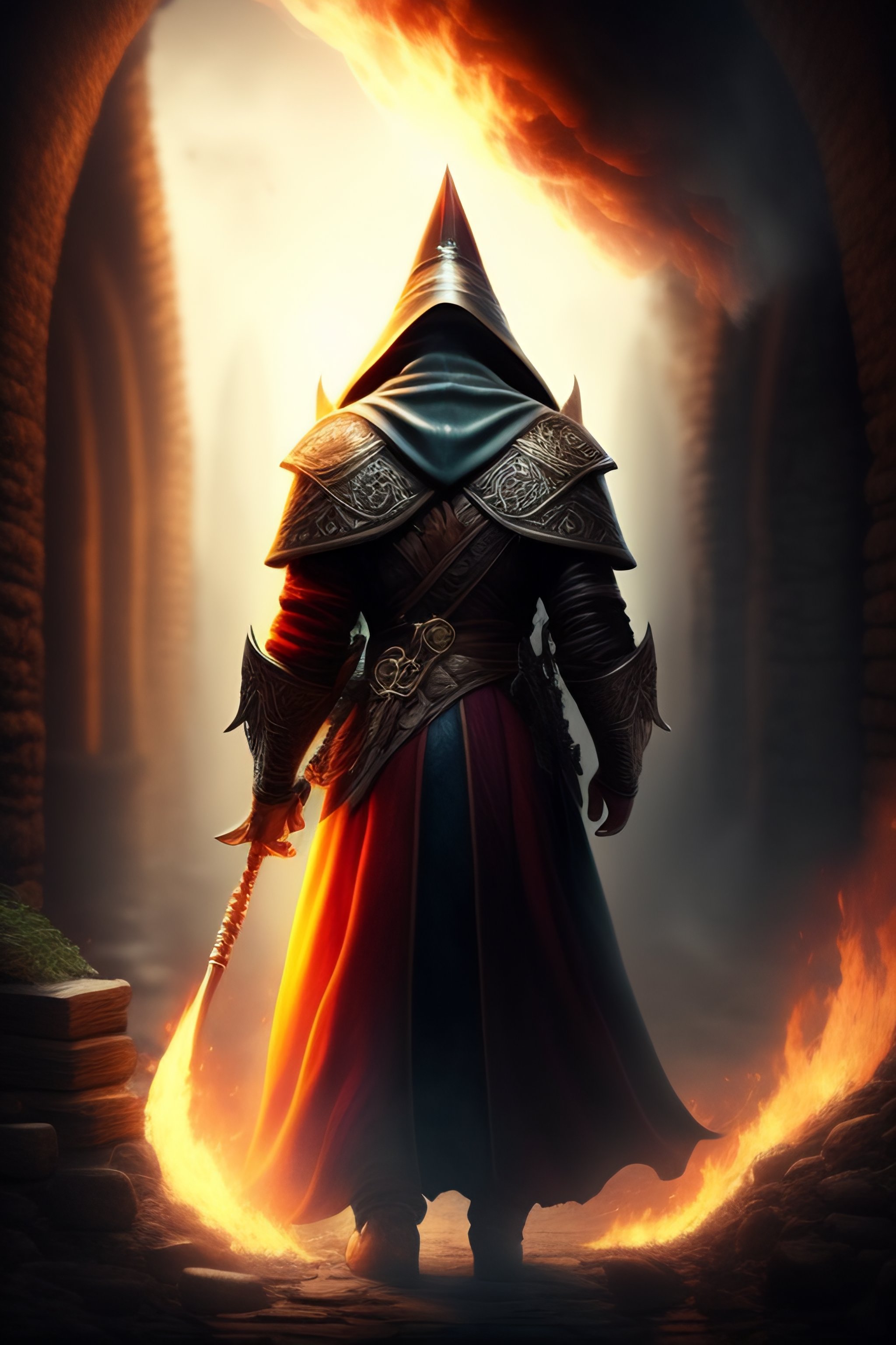 Lexica - Wizard white chek in tresure in dungeon fire