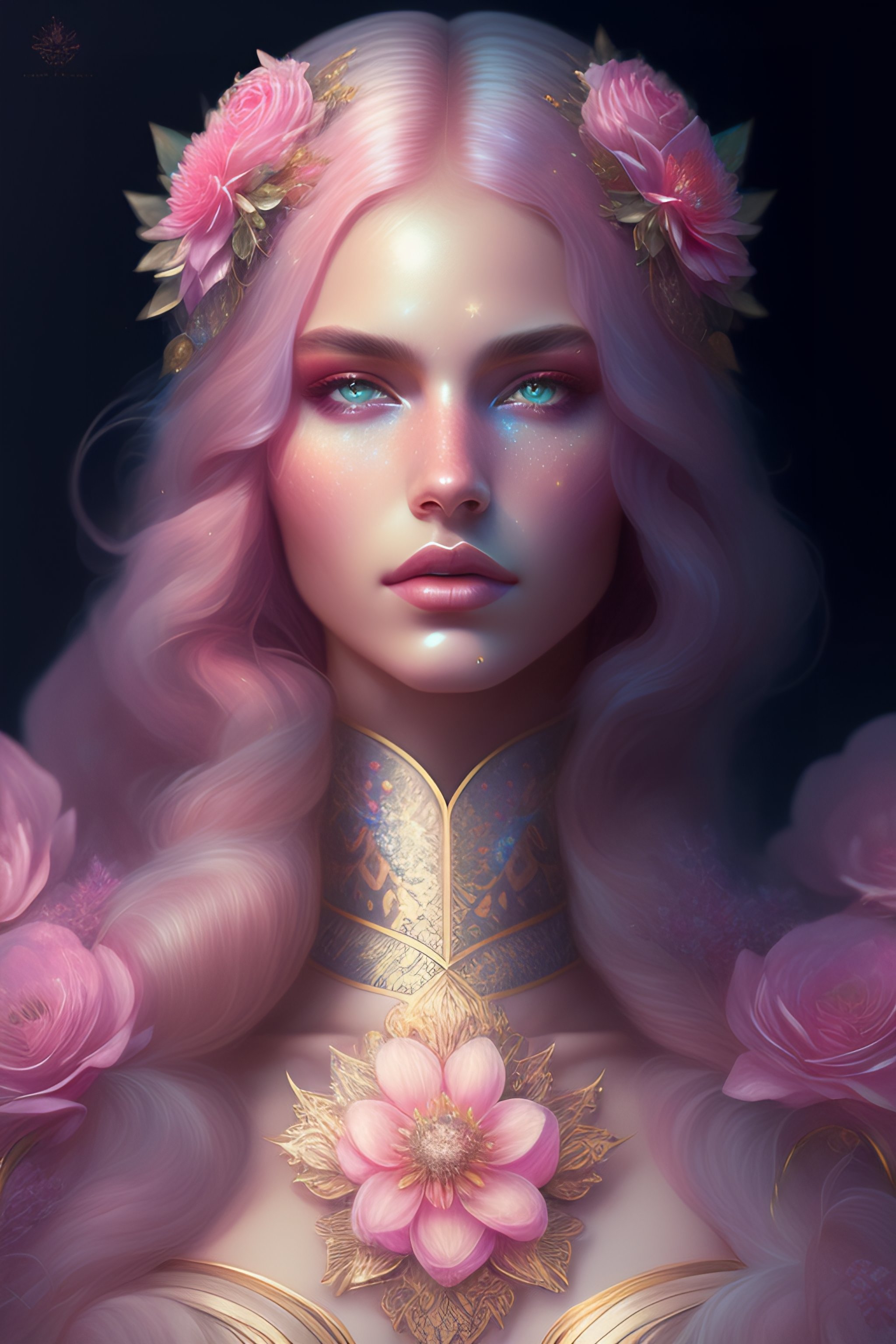 Lexica - Symmetry, beautiful floral and glitter fairy, hyper realistic ...