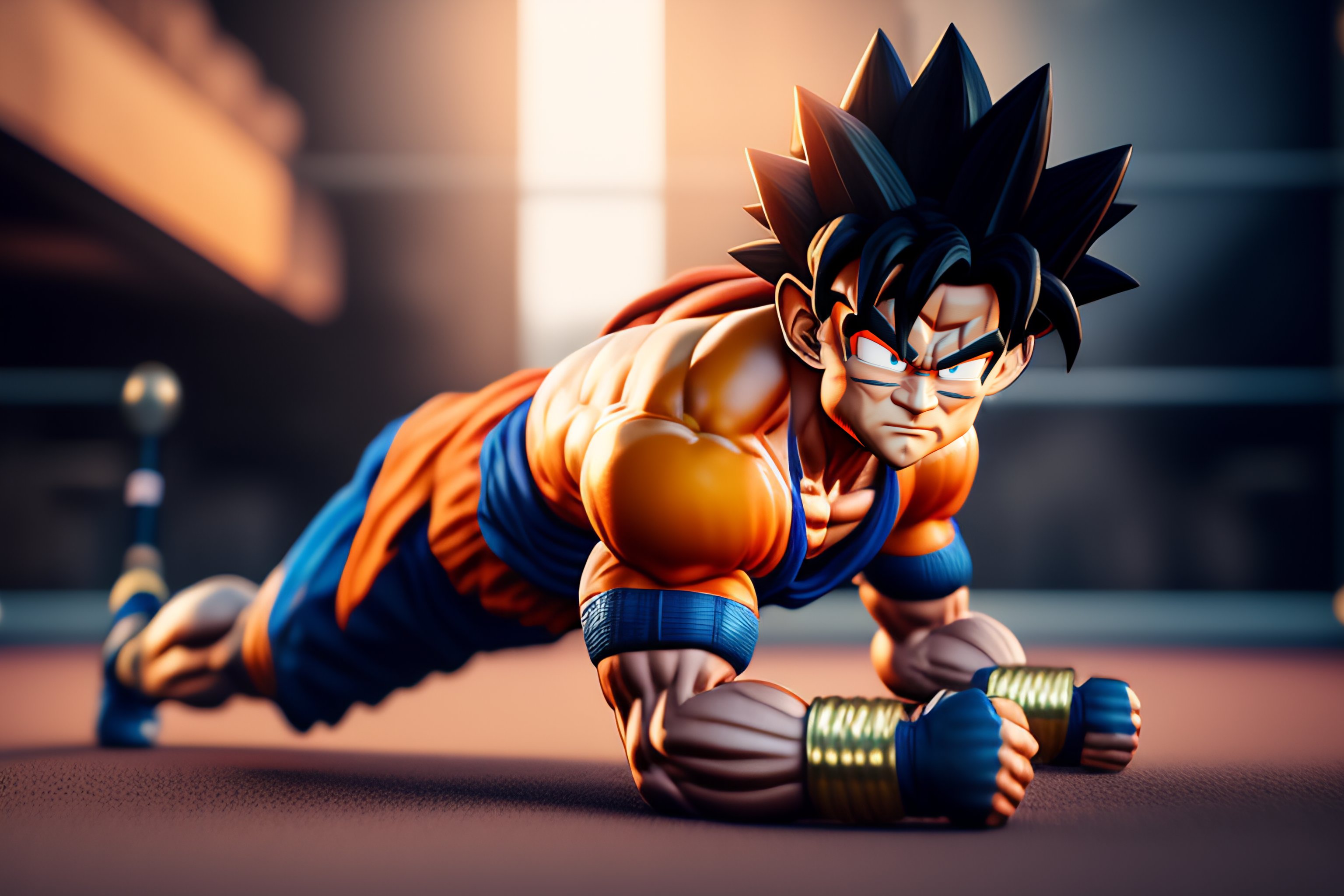 Lexica - Goku pushups on a stick, manga, ultra realistic, concept art ...