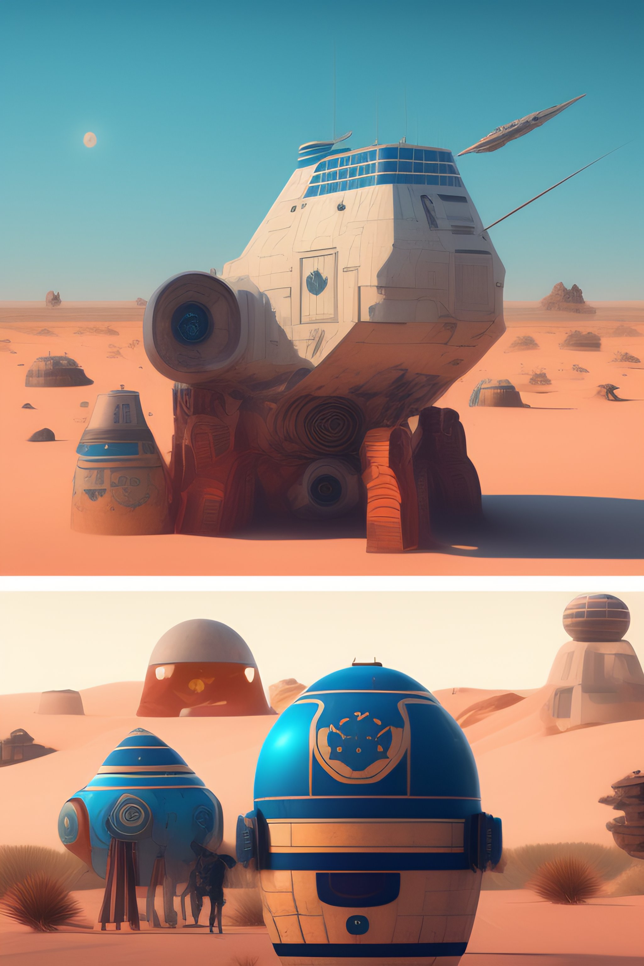 Lexica - Wes anderson, droid, star wars, iridescent accents, beeple ...