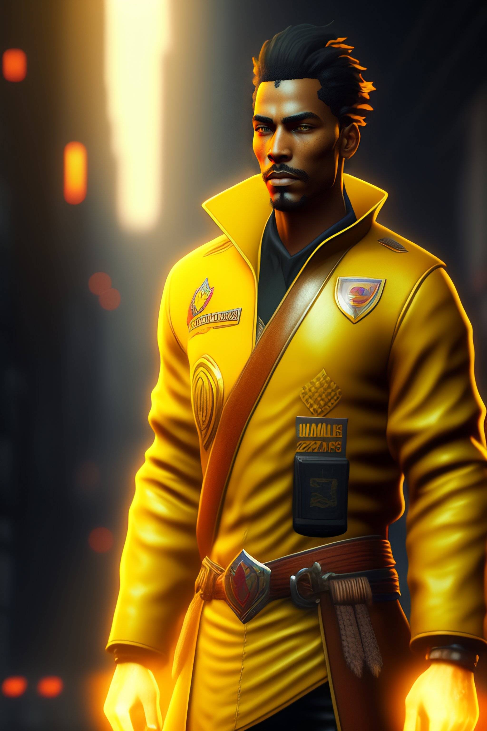 Lexica - Yellow haze man character in the game population one