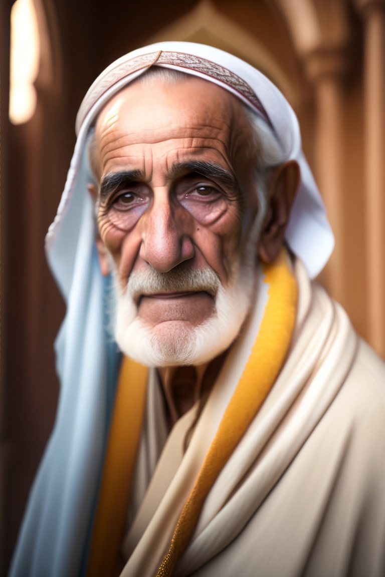 Lexica - An elderly man, Arabic and Muslim, bears the signs of piety ...