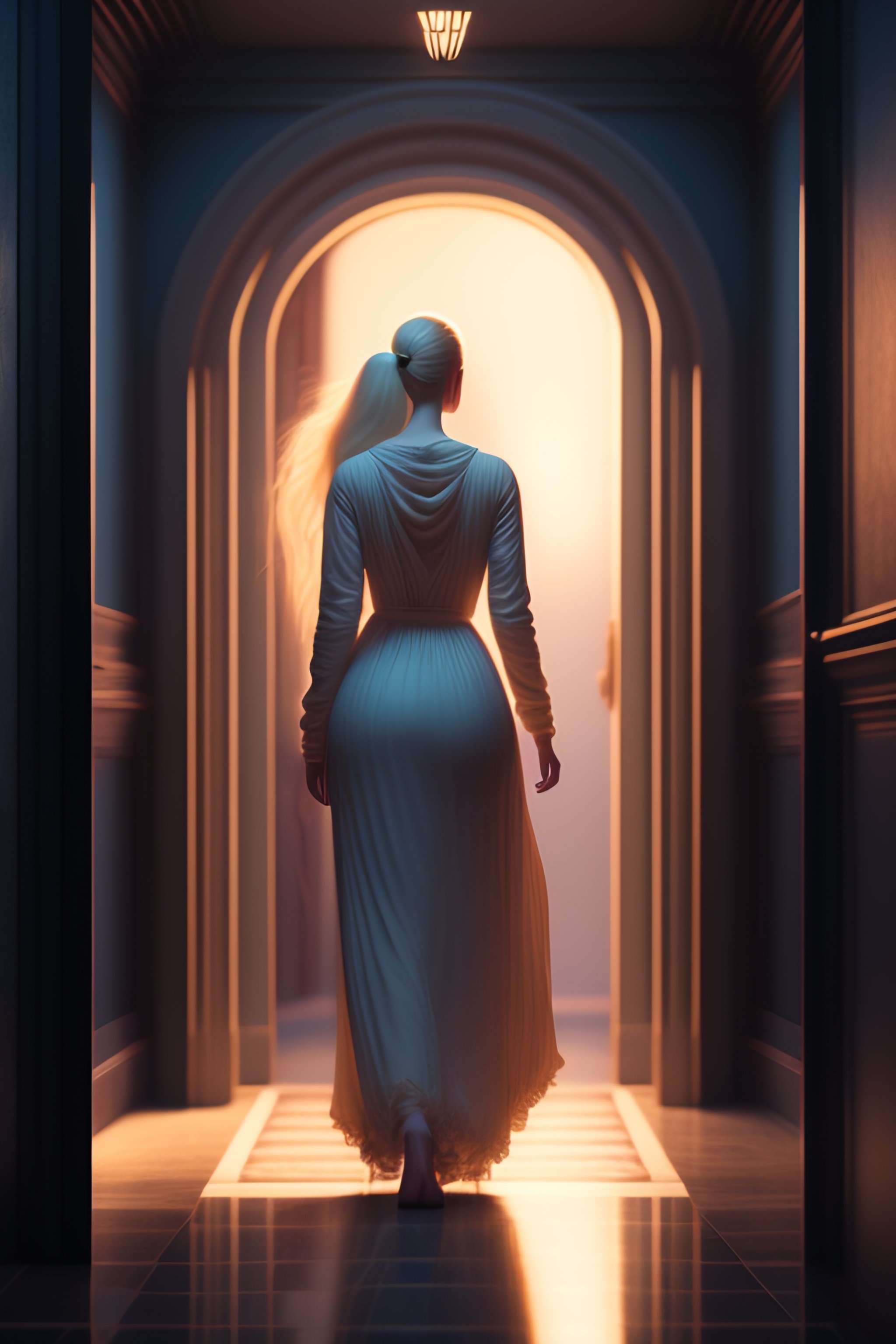 Lexica - Sneaking in a hallway at night, blonde Christina Hendricks ...