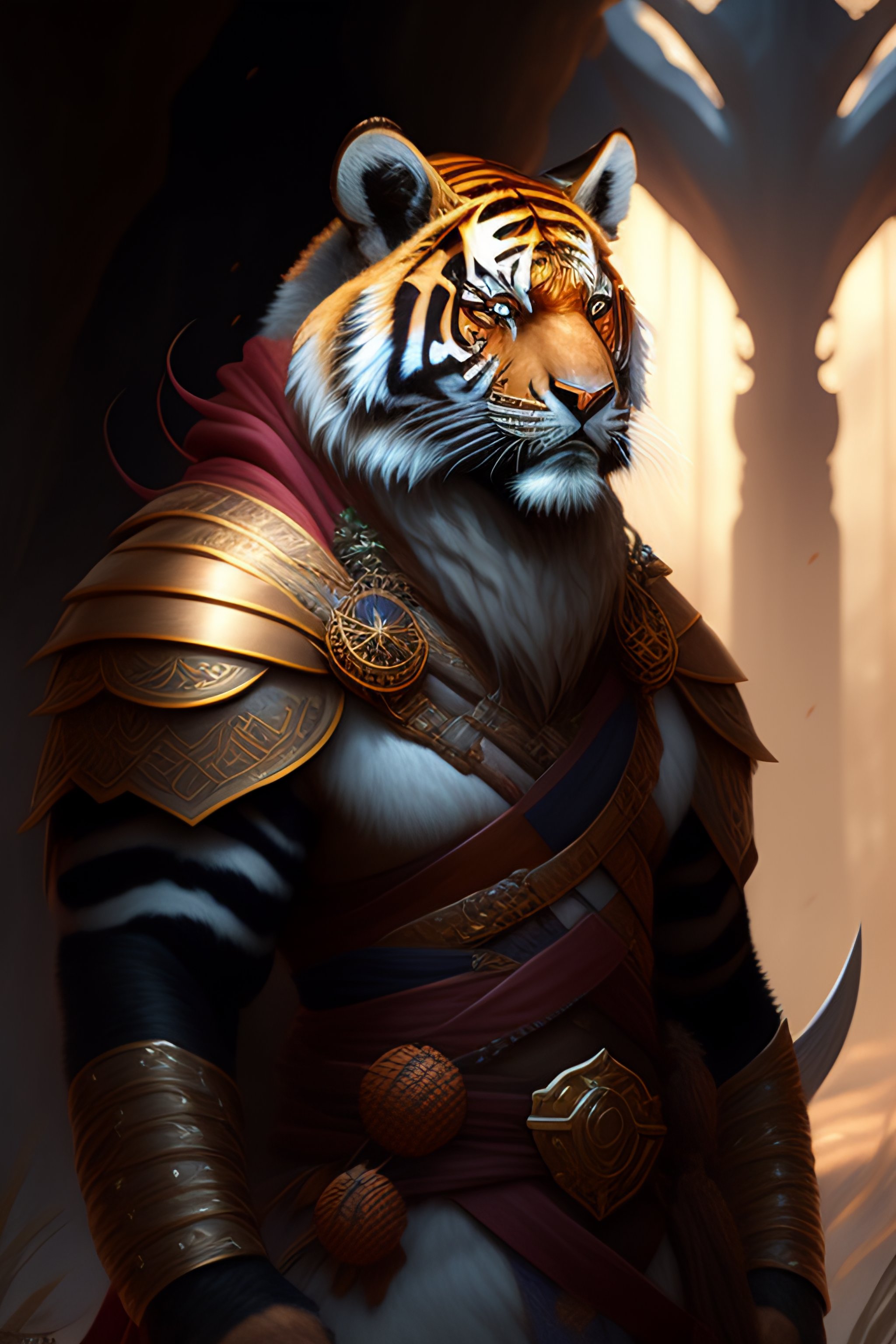 Lexica - Druid, tiger, samurai, by justin gerard and greg rutkowski ...