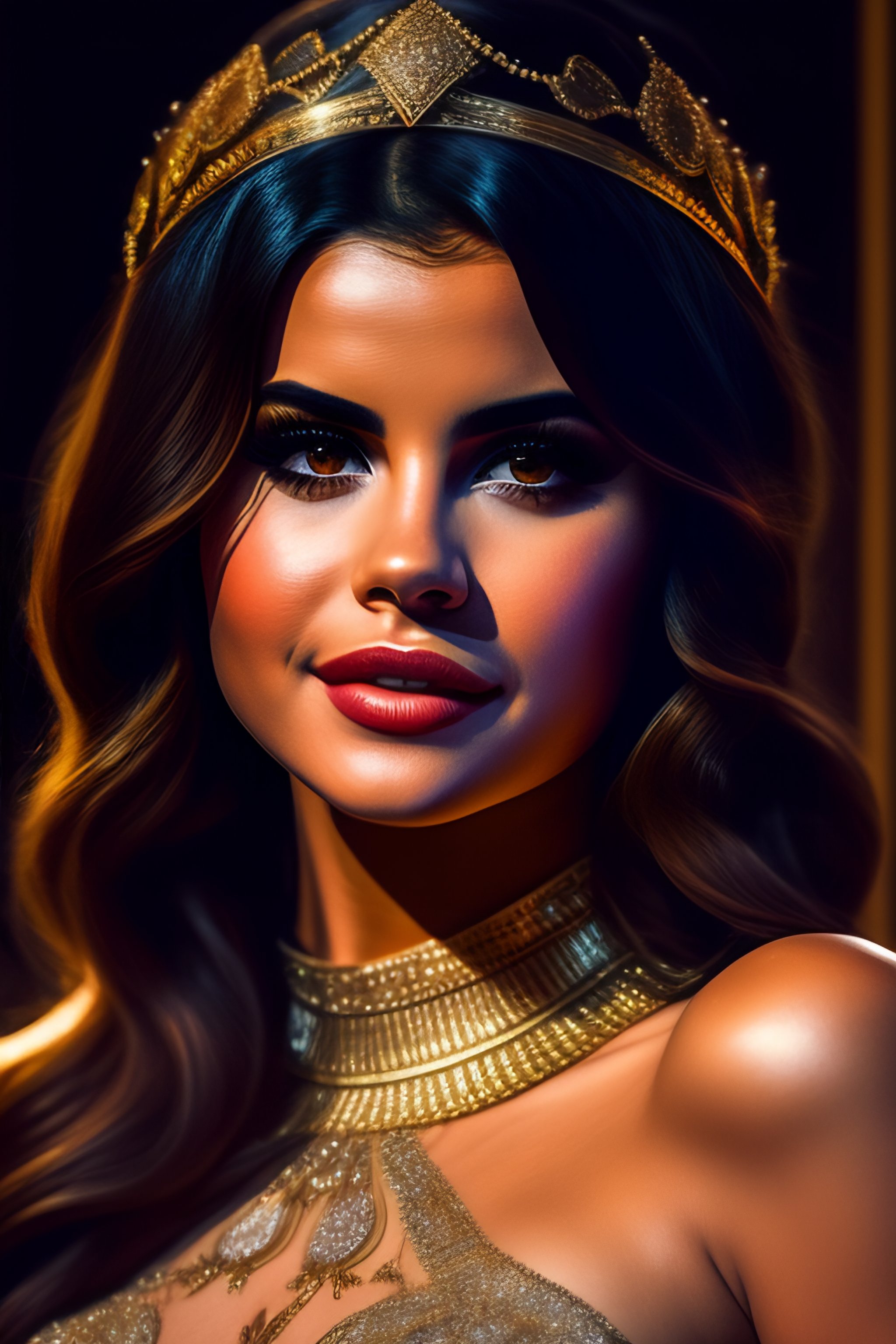 Lexica - Selena Gomez playing Nix, goddess of the night from Greek ...