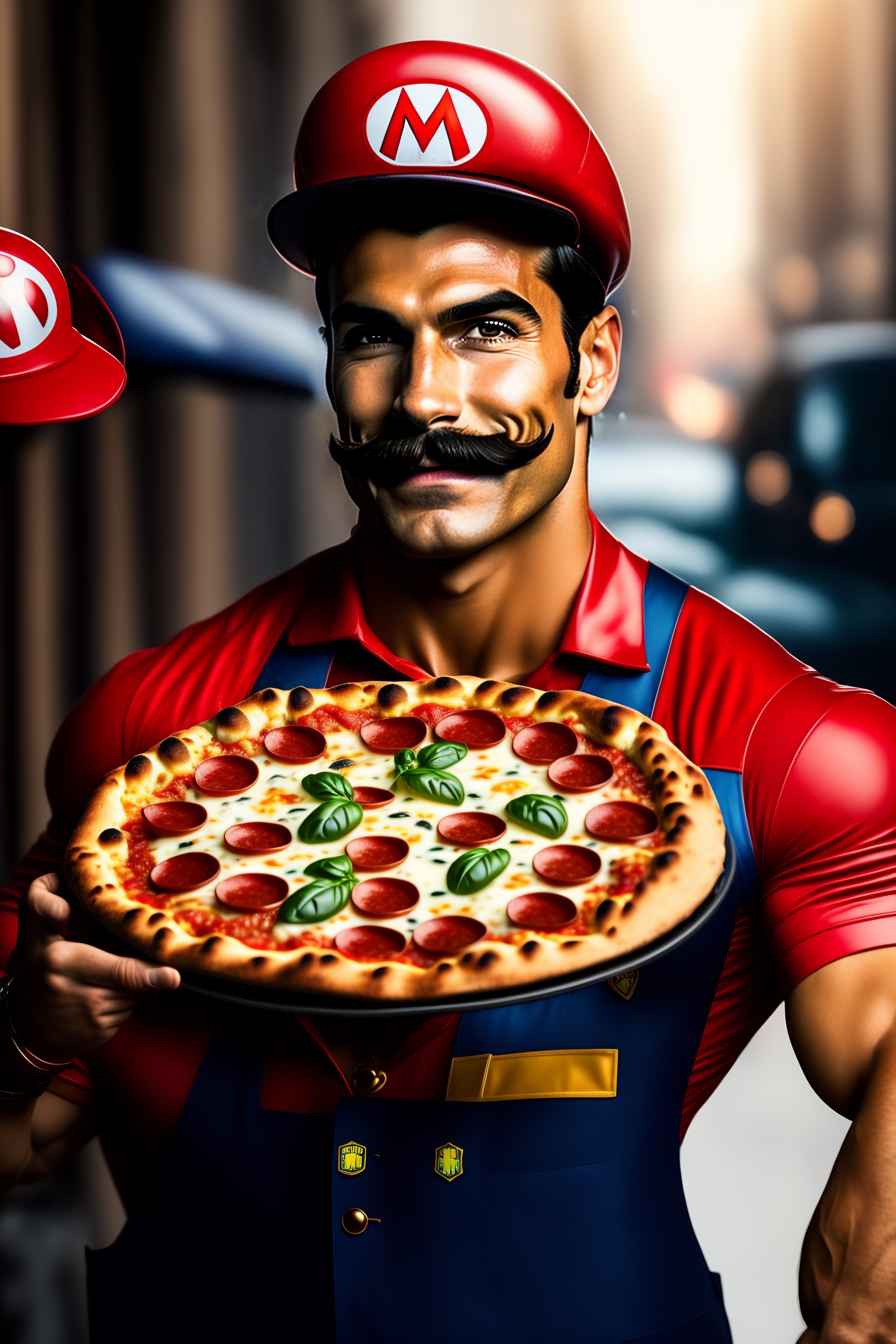 Lexica - Super Mario as pizza delivery man