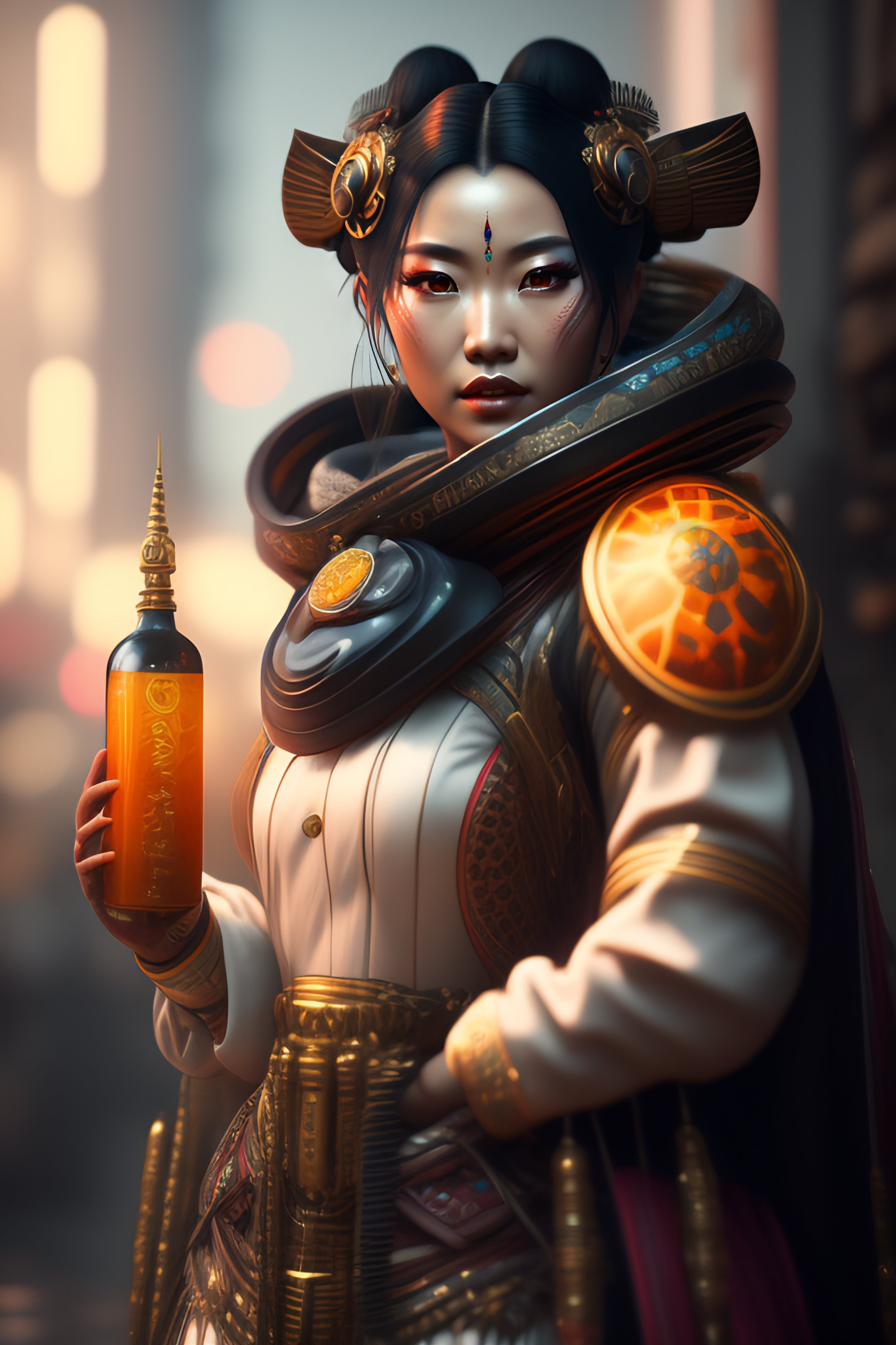 Lexica - Biopunk geisha, full body, cinematic lighting, beautiful face ...