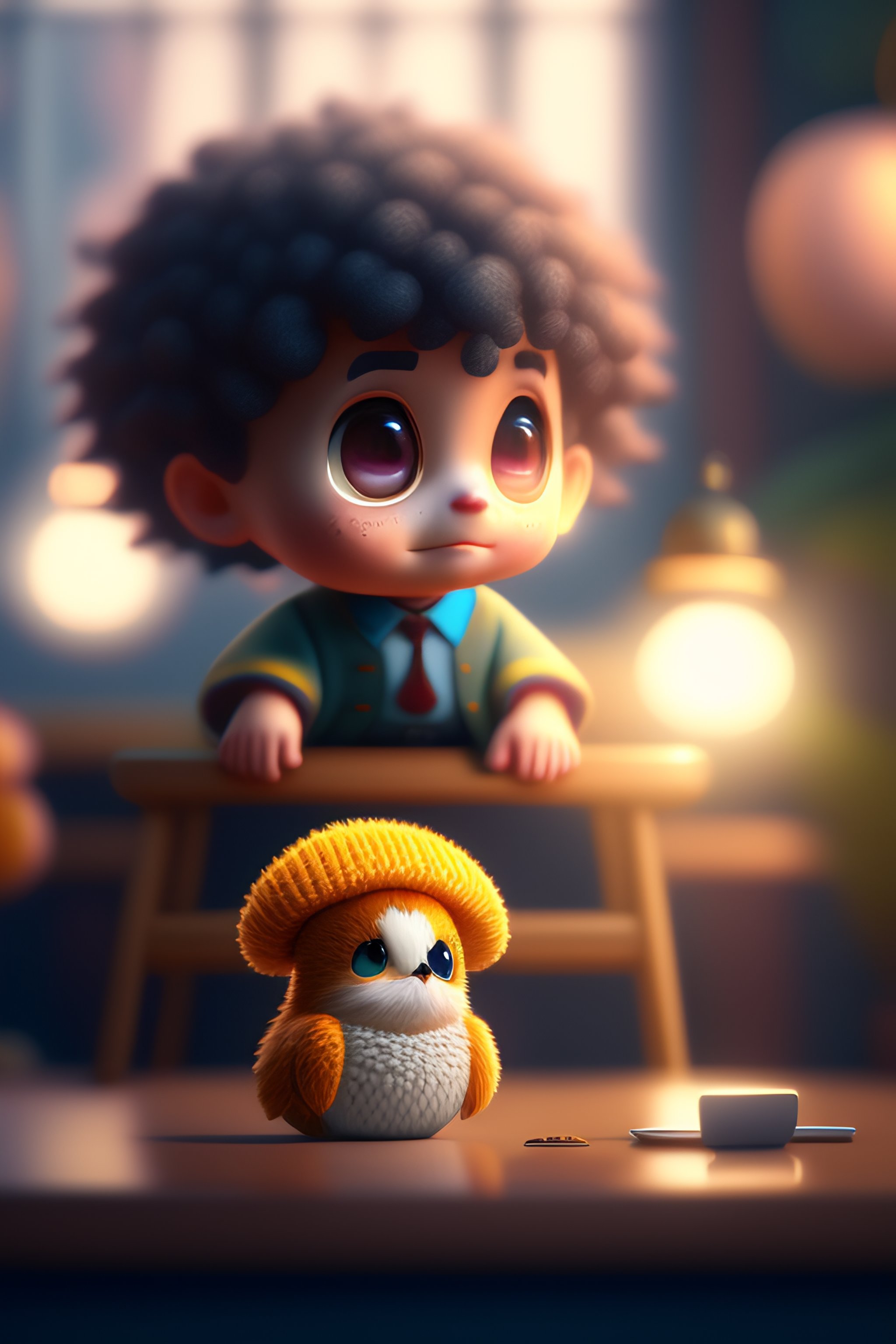 Lexica - Cute small einstein sitting in front of laptop, unreal engine ...