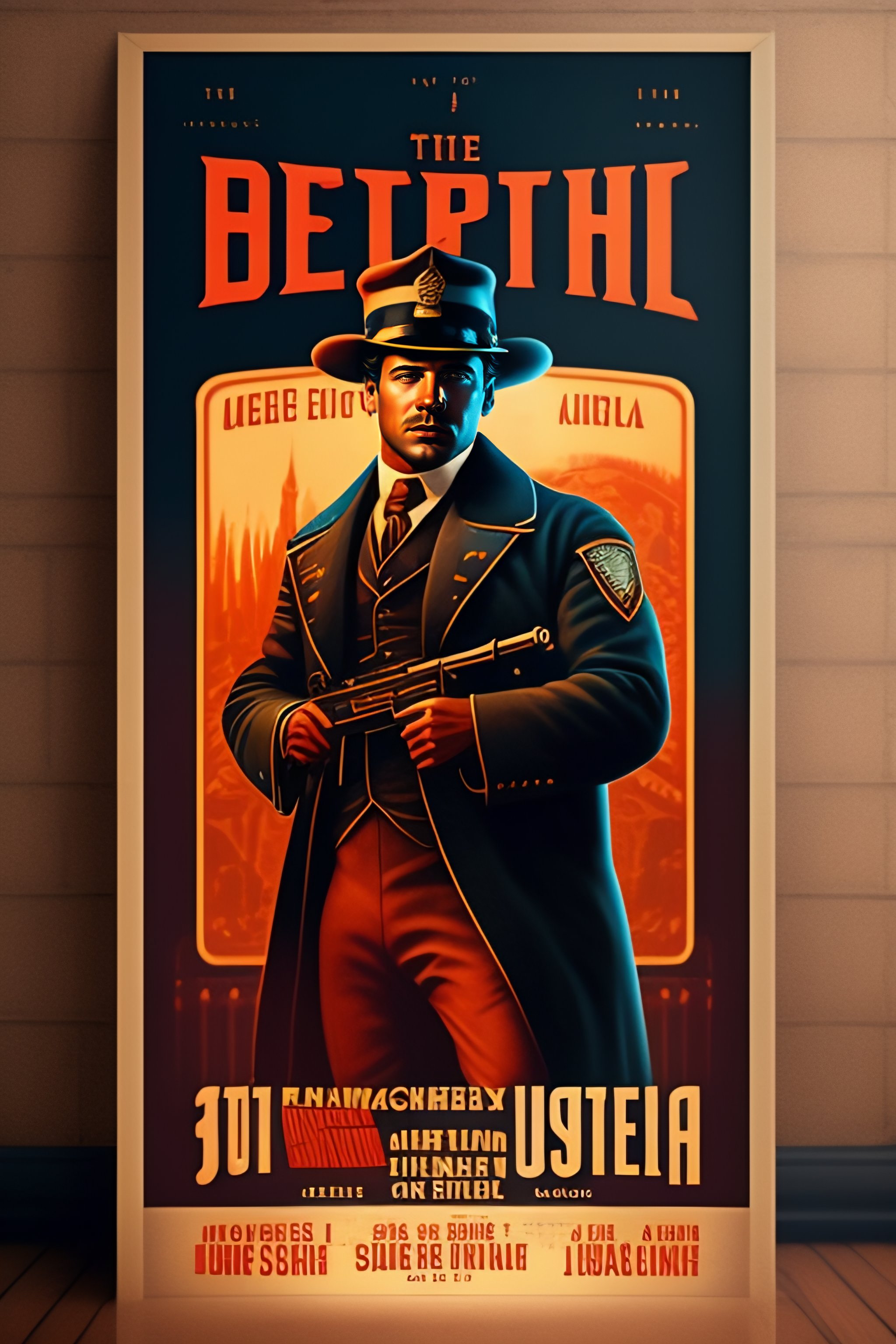 Lexica - Vintage Medium Shot 1920's Poster, object, police gun, vintage ...