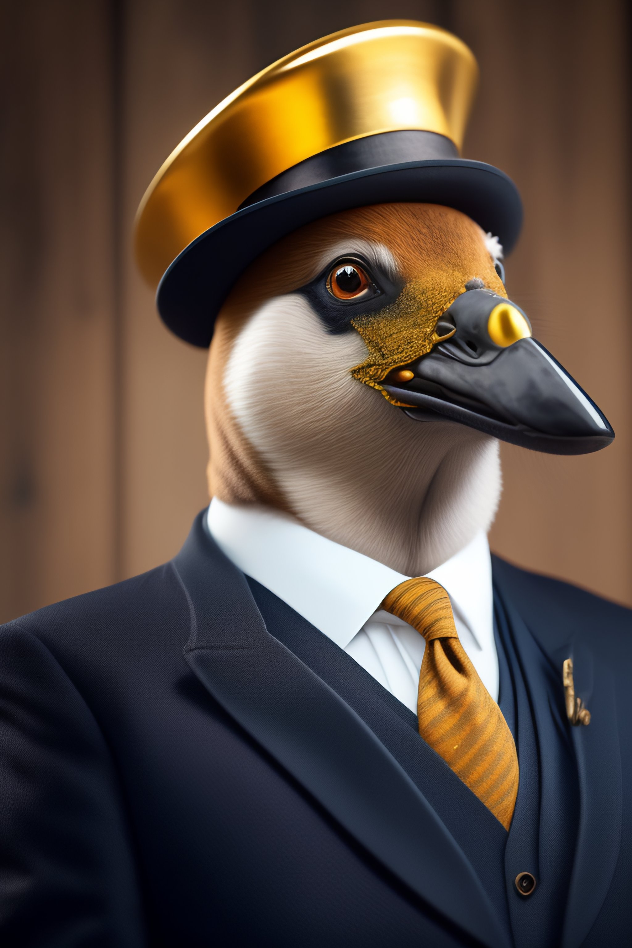 Lexica - A duck in a suit and tie and hat, HD, 8K, realistic, cartoon ...