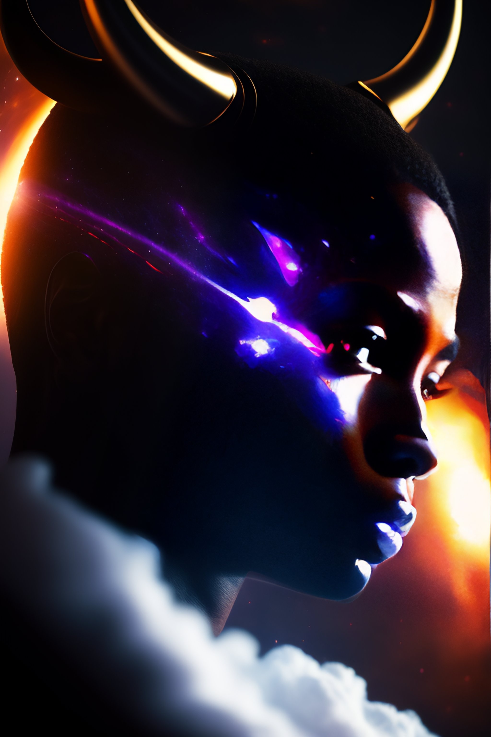 Lexica - A demonic all black human entity with horns that has white ...