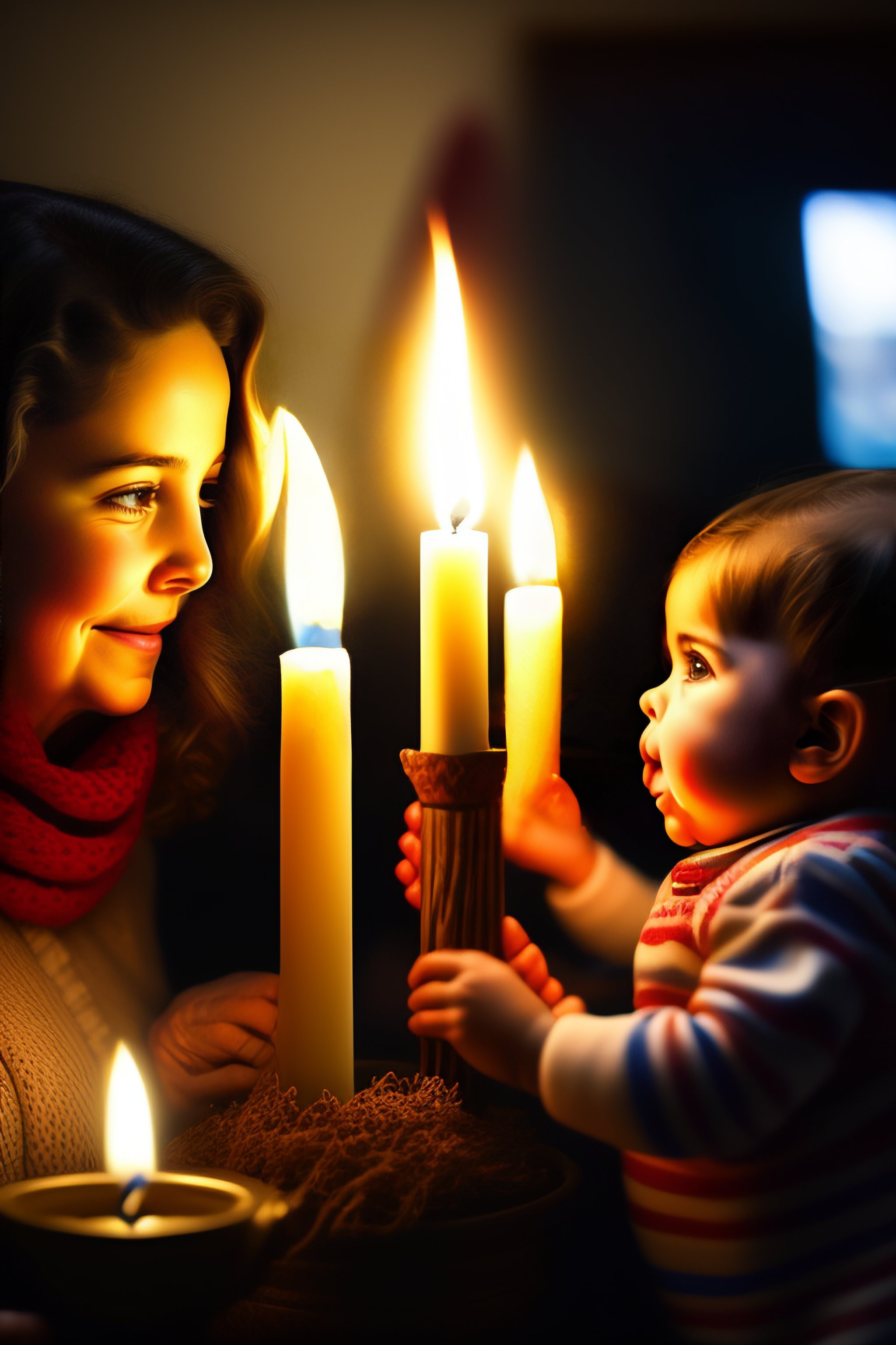 Lexica - A Jewish mother lights Shabbat candles